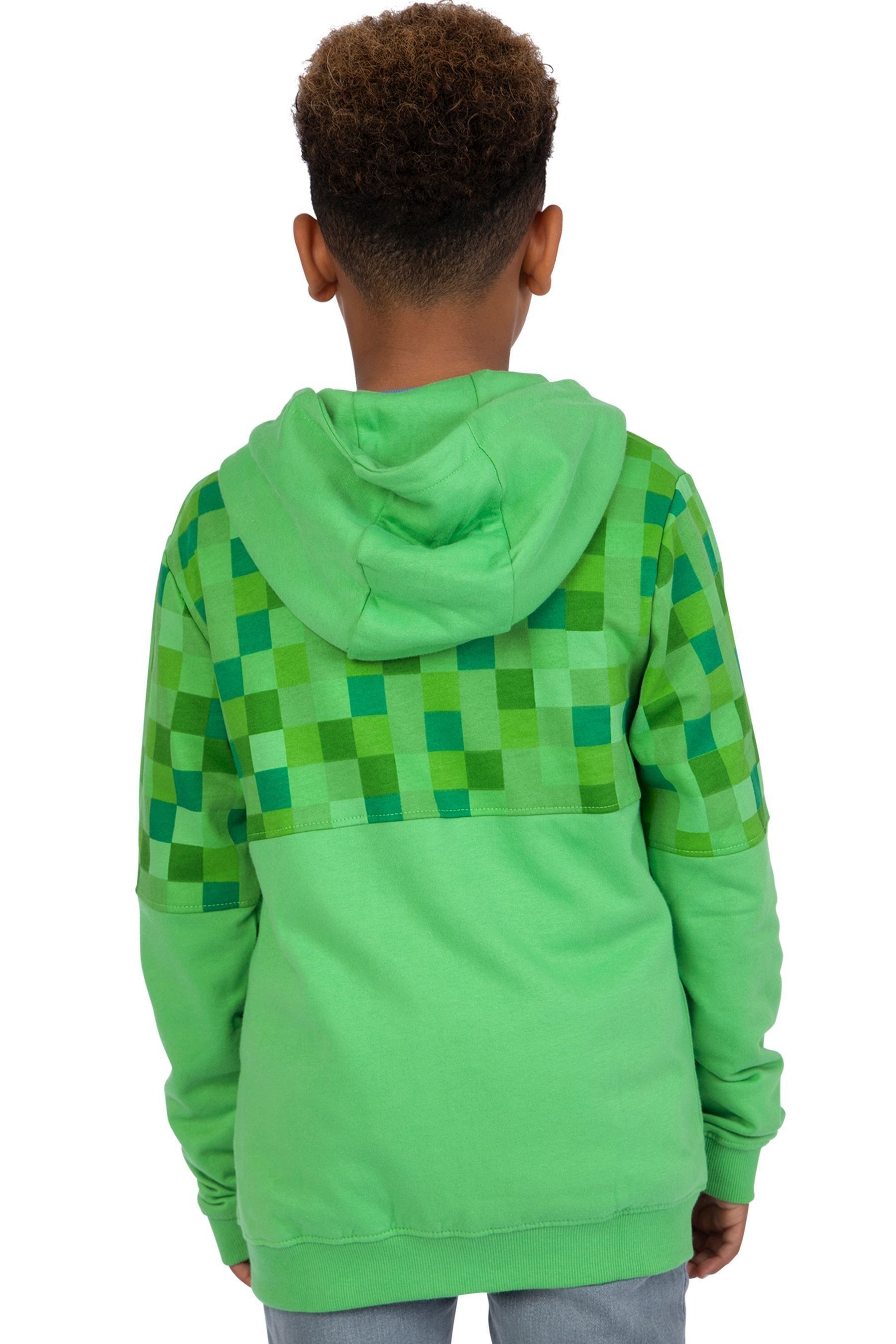 Buy Character Green Minecraft Zip Up 100% Cotton Hoodie from the Next ...