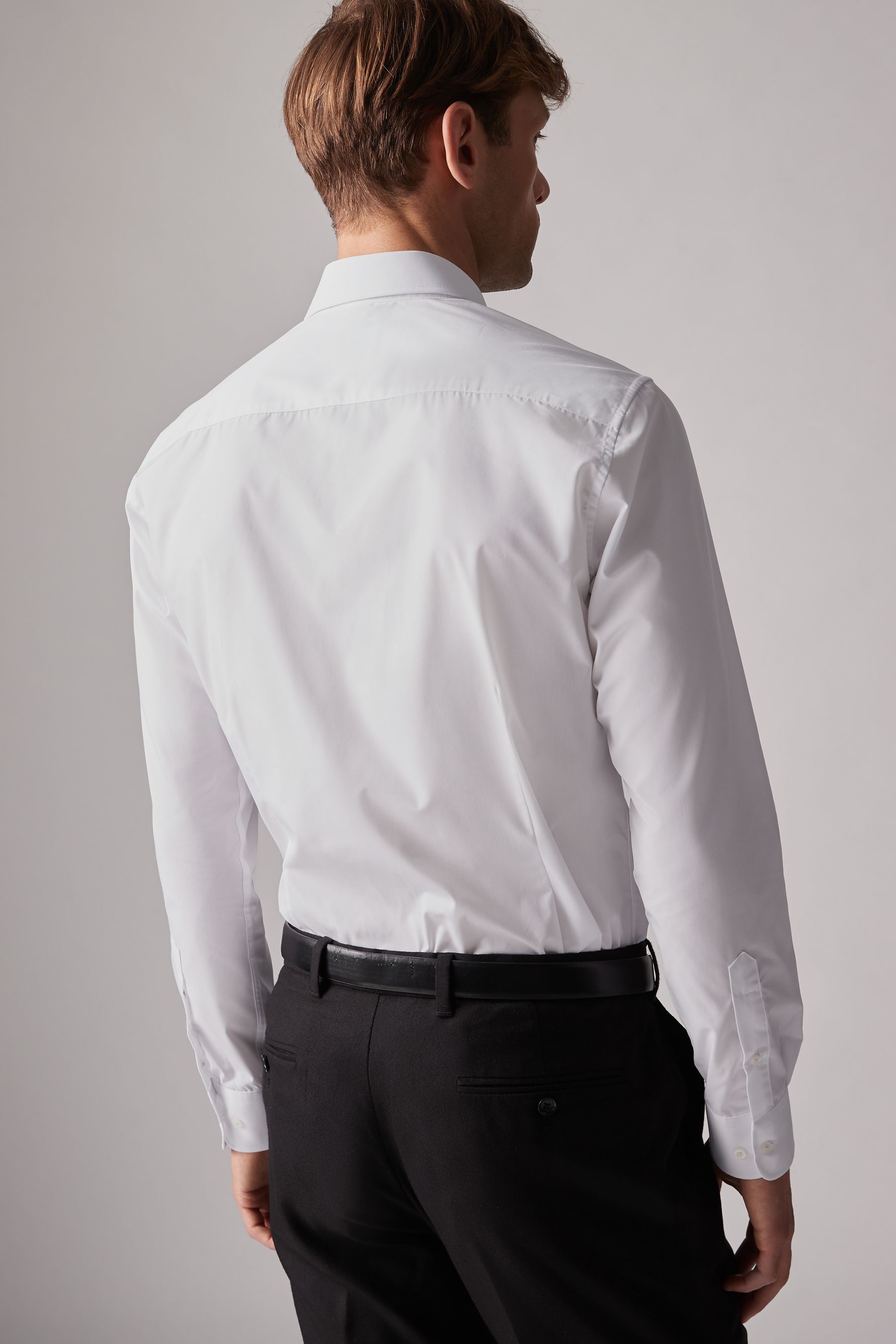 Buy White Slim Fit Easy Care Single Cuff Shirts 4 Pack from Next Ireland
