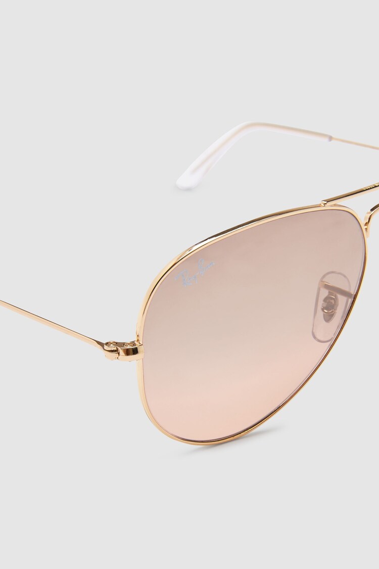 Buy Ray-Ban Rose Gold Aviator Large Metal Sunglasses from the Next UK ...