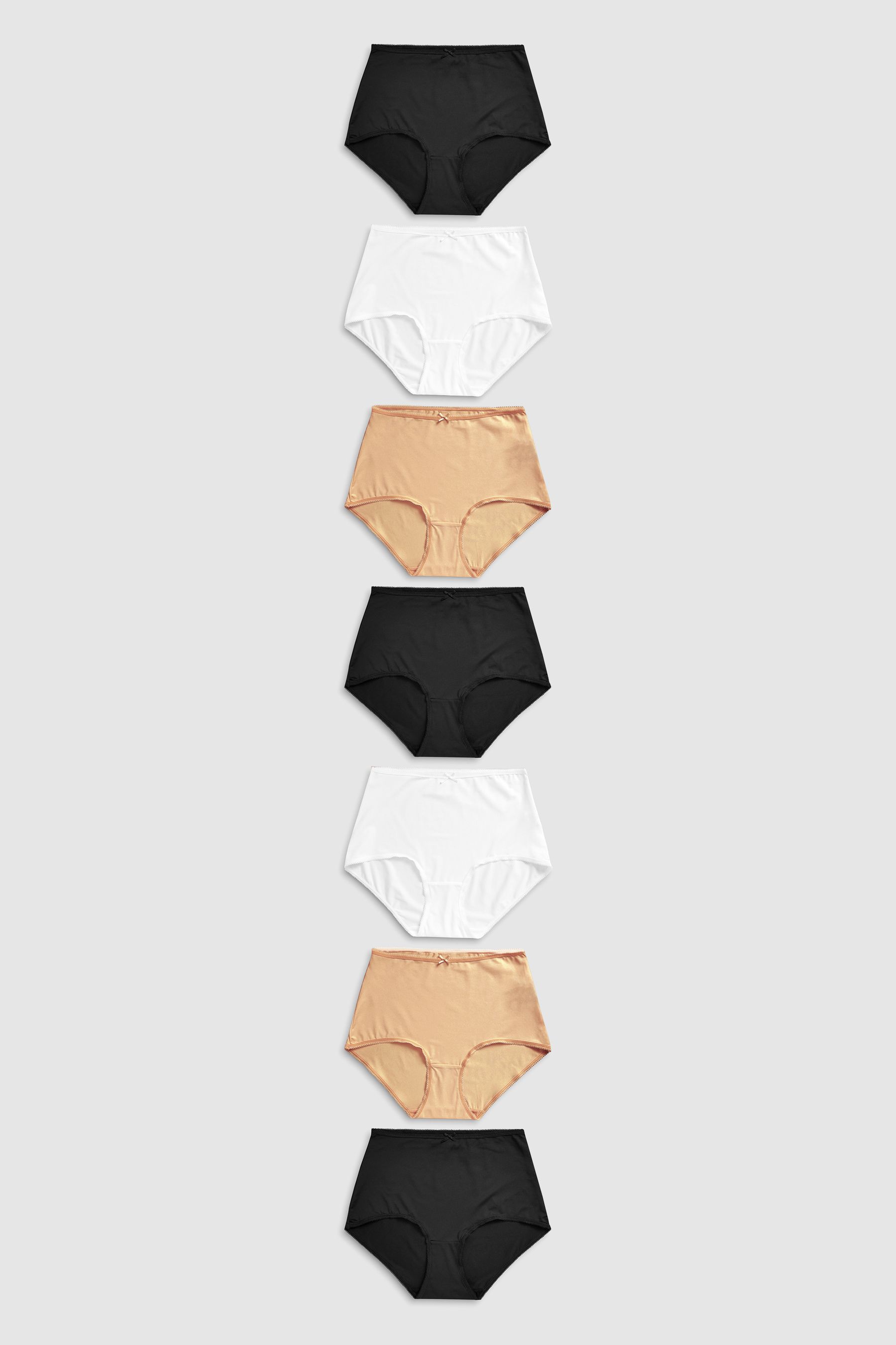 Buy Black/White/Nude Full Brief Microfibre Knickers 7 Pack from Next Malta