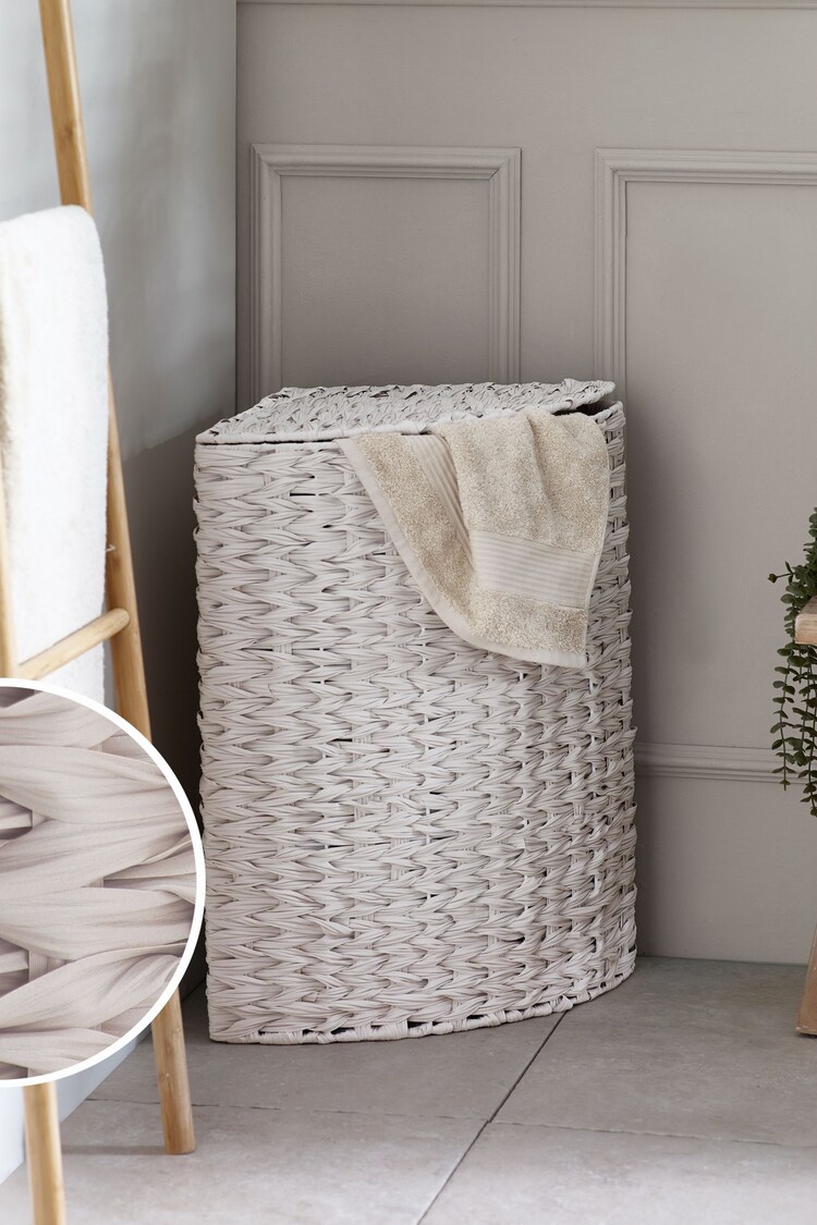 Buy Cream Hepworth Wicker Corner Hamper Laundry from the Next UK online ...