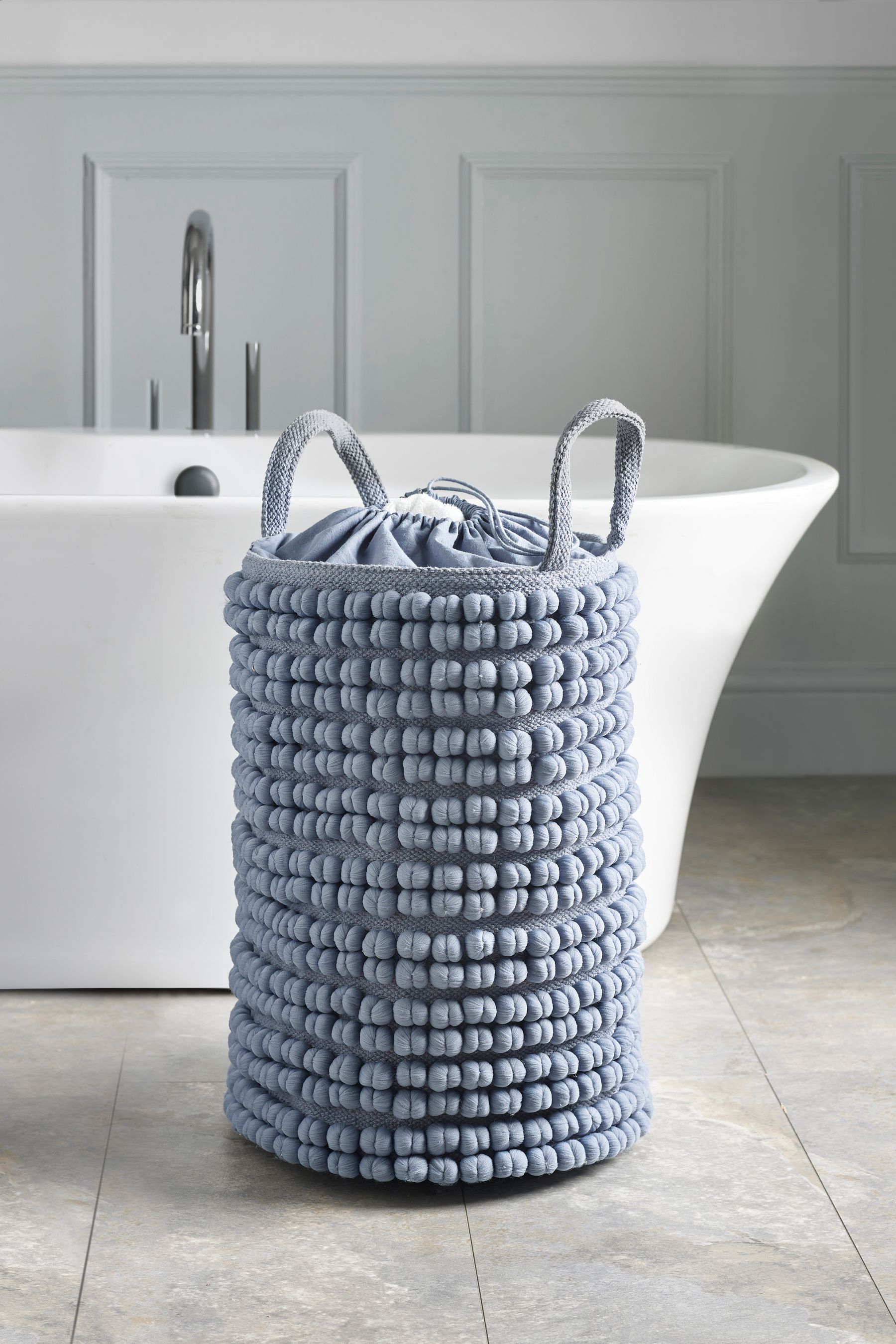 Buy Slate Blue Bobble Bag Laundry Basket from the Next UK online shop