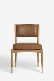 Buy Set of 2 Vintage Faux Leather Tan Brown Flinton Dining Chairs from ...