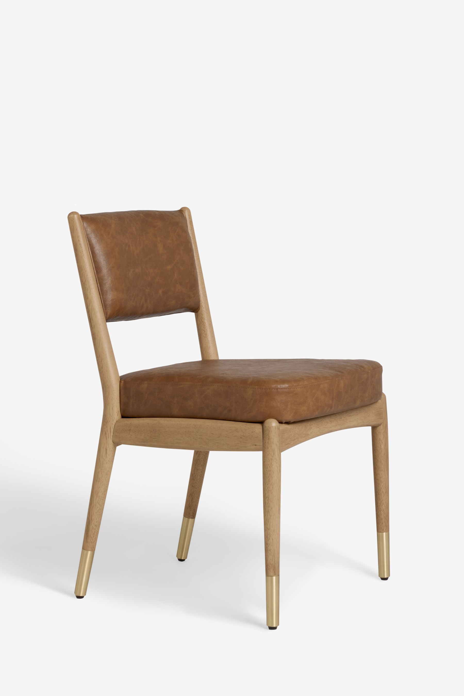 Buy Set of 2 Vintage Faux Leather Tan Brown Flinton Dining Chairs from ...