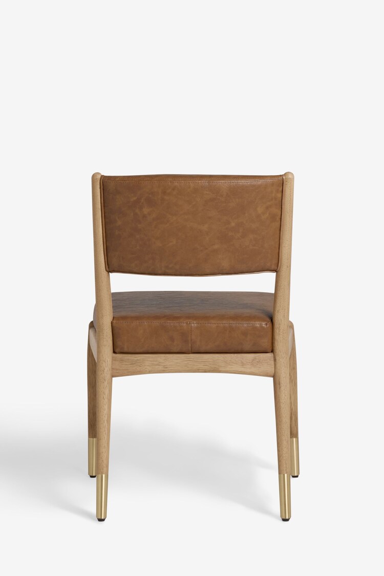 Buy Set of 2 Vintage Faux Leather Tan Brown Flinton Dining Chairs from ...