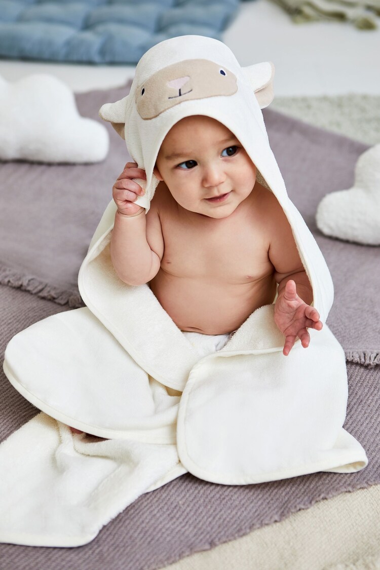 Buy JoJo Maman Bébé Lamb Character Hooded Towel from the Next UK online ...