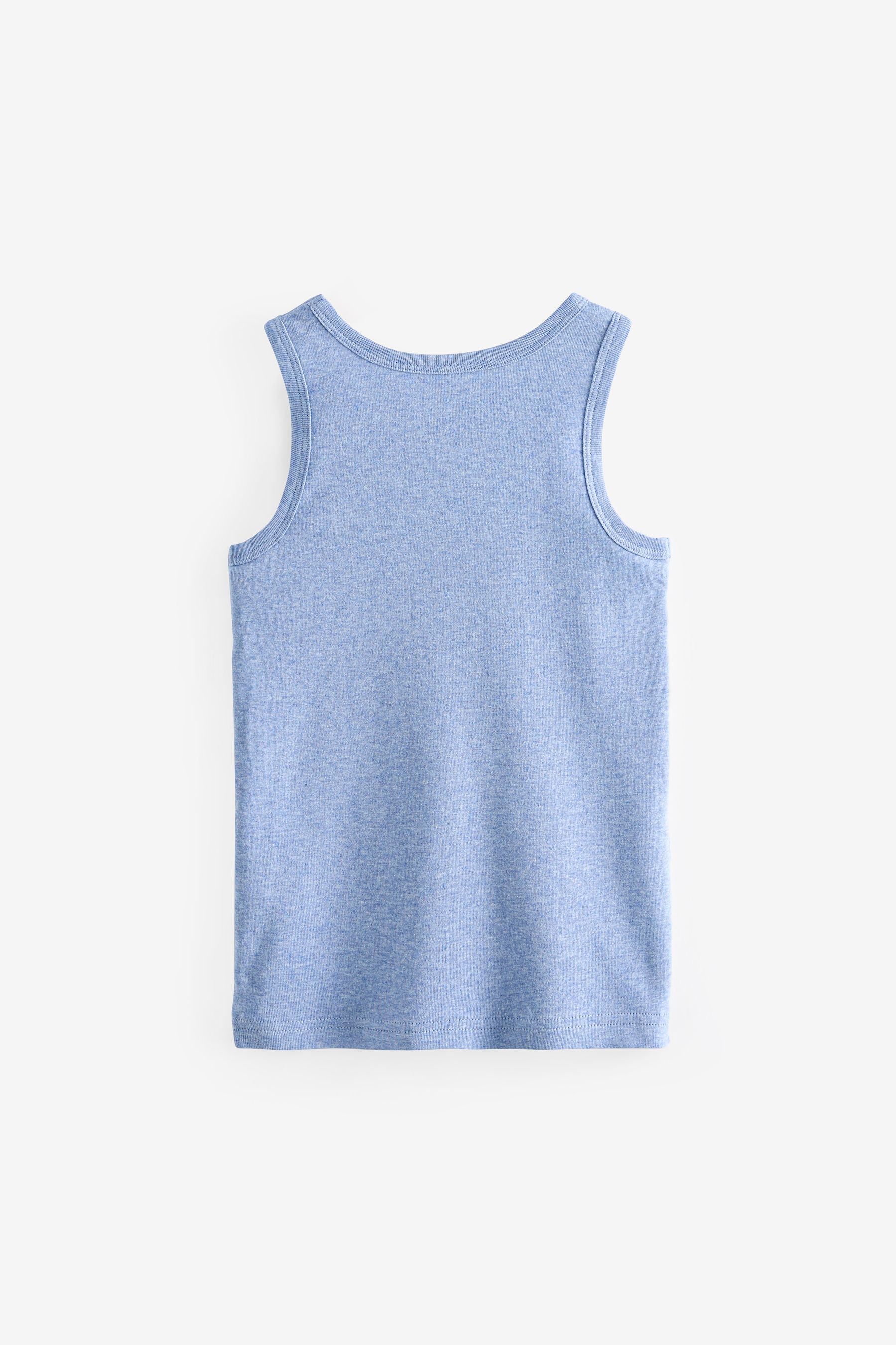 Buy Blue Organic Cotton Vests 5 Pack (1.5-16yrs) from the Next UK ...