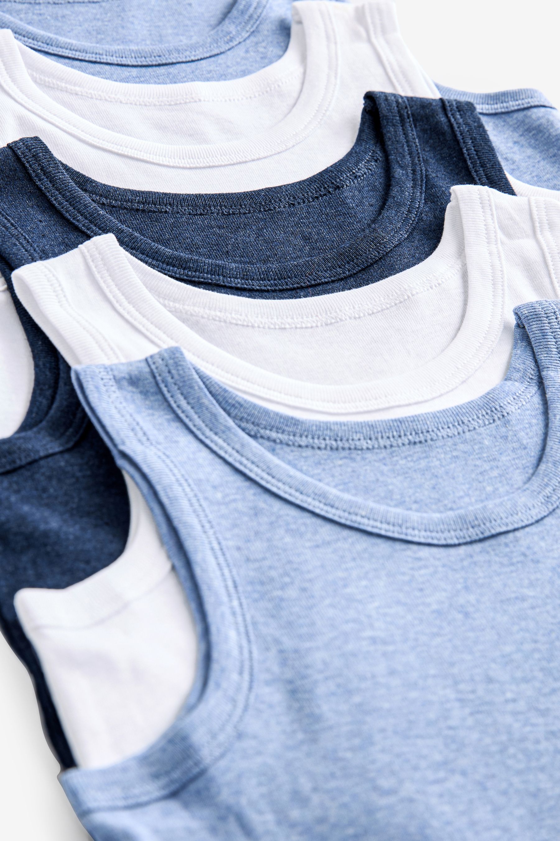 Buy Blue Organic Cotton Vests 5 Pack (1.5-16yrs) from the Next UK ...