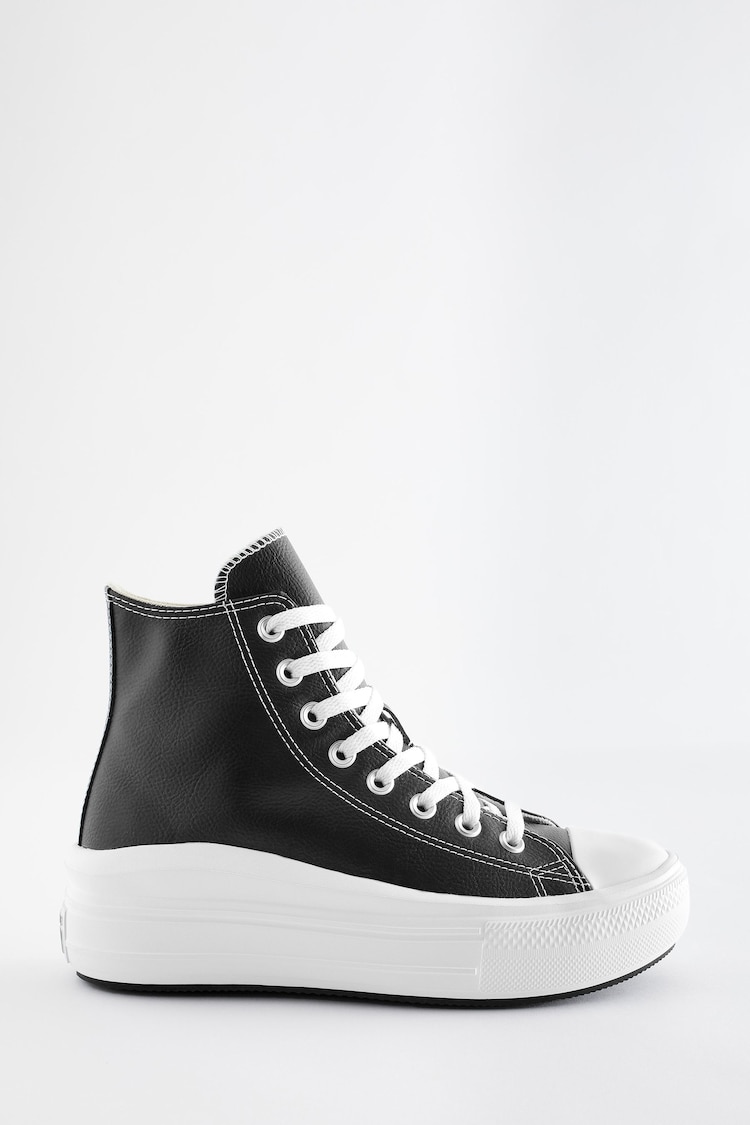 Buy Converse Black Chuck Taylor All Star Move Platform Leather from the ...