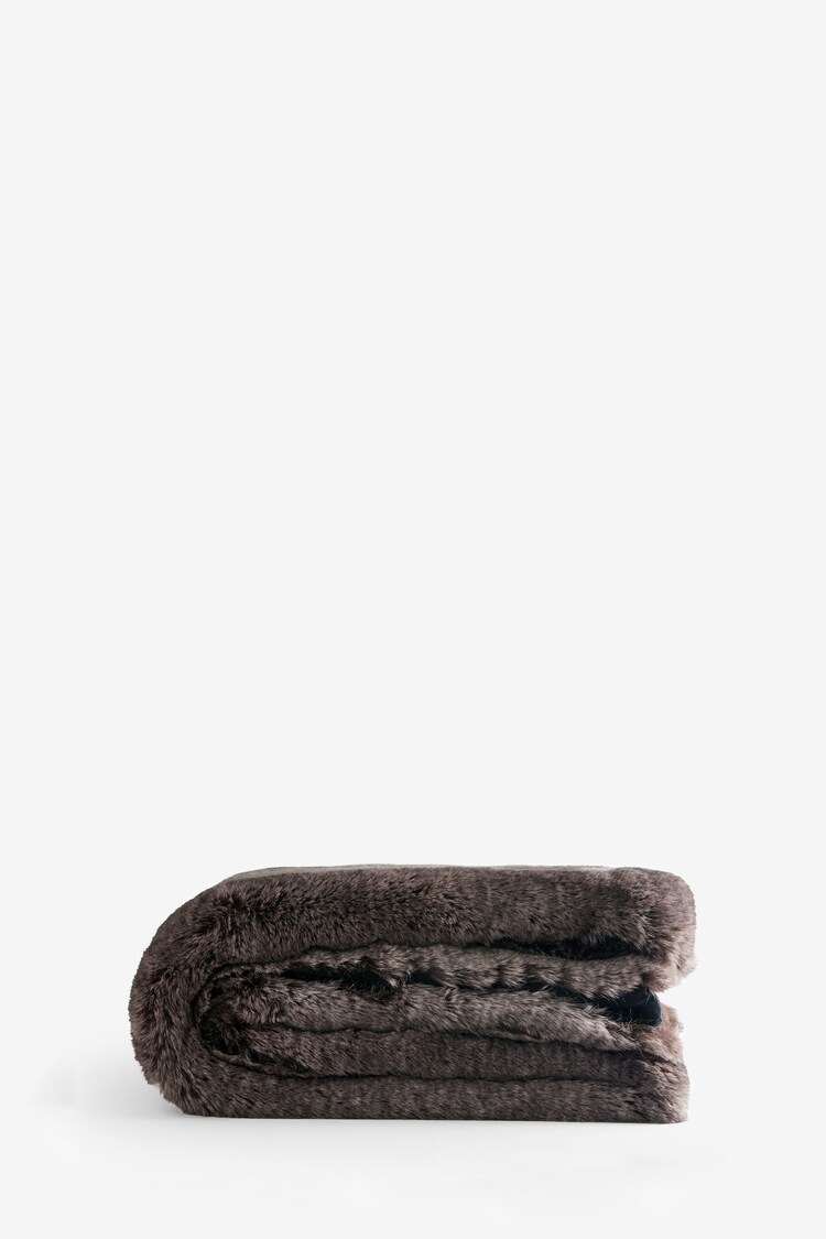 Buy Charcoal Grey Josephine Faux Fur Throw from the Next UK online shop