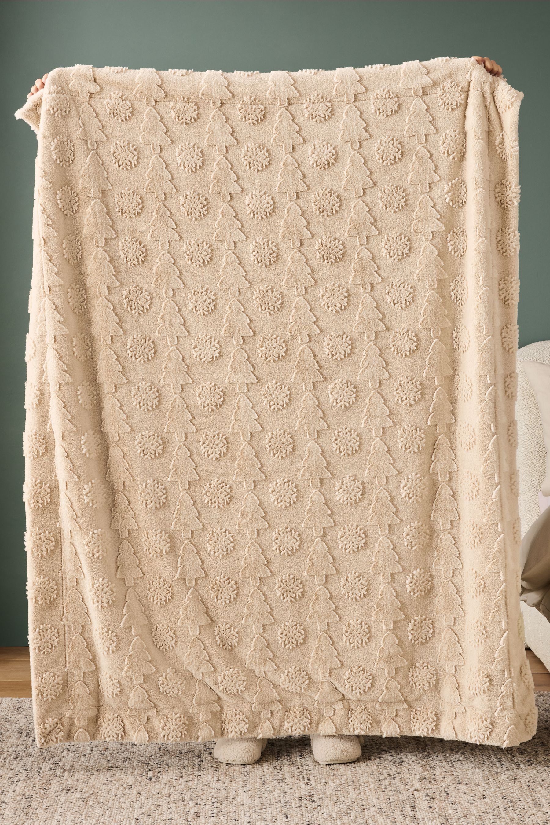 Buy Natural Christmas Tree Faux Fur Throw from the Next UK online shop