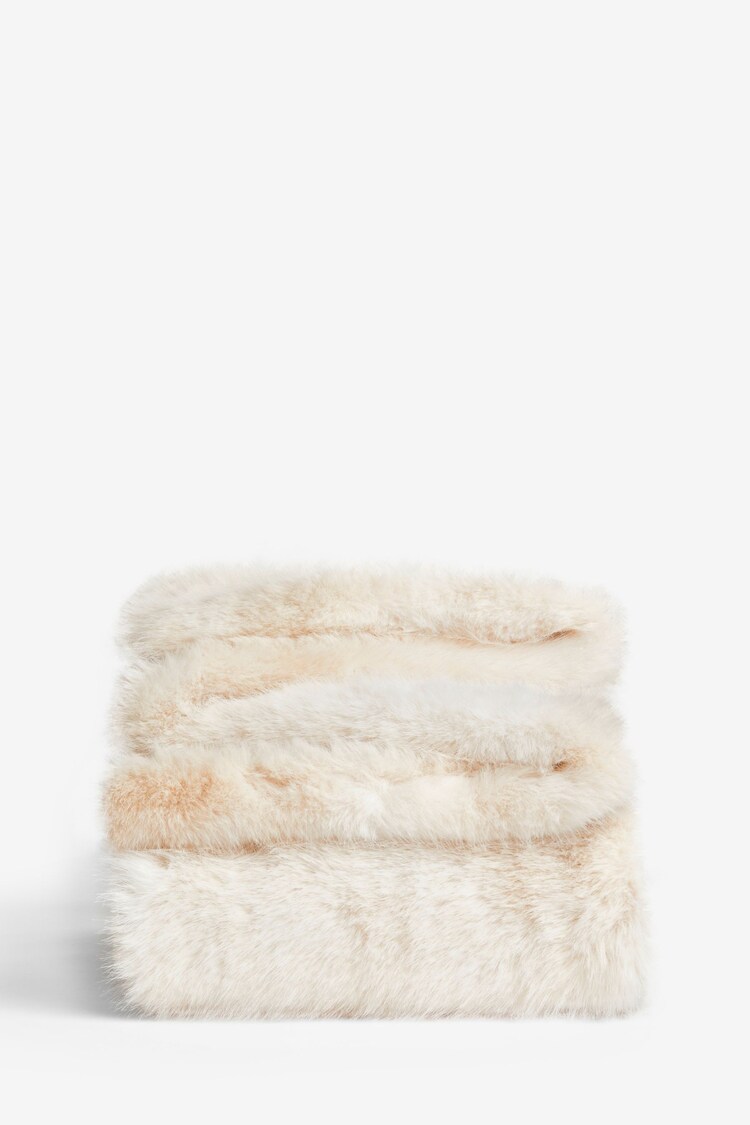 Buy Ivory Loulou Faux Fur Throw from Next USA