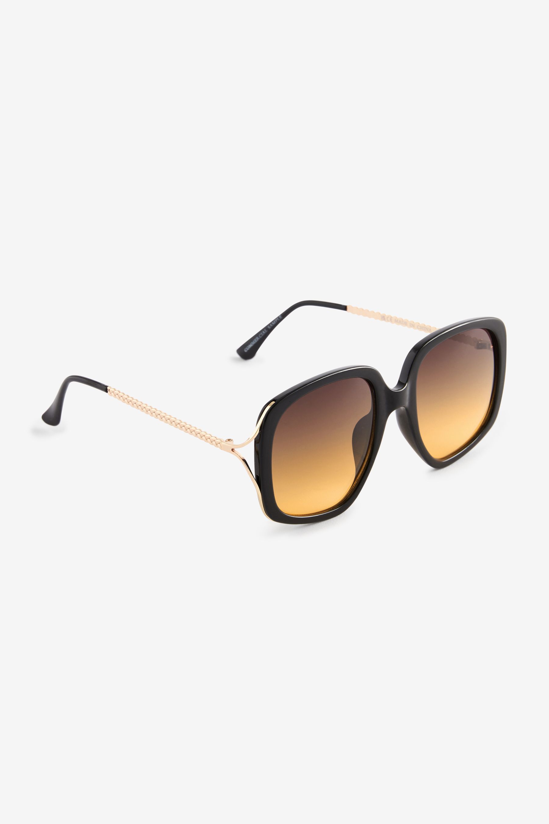 Buy Black Arm Detail Sqaure Sunglasses from the Next UK online shop
