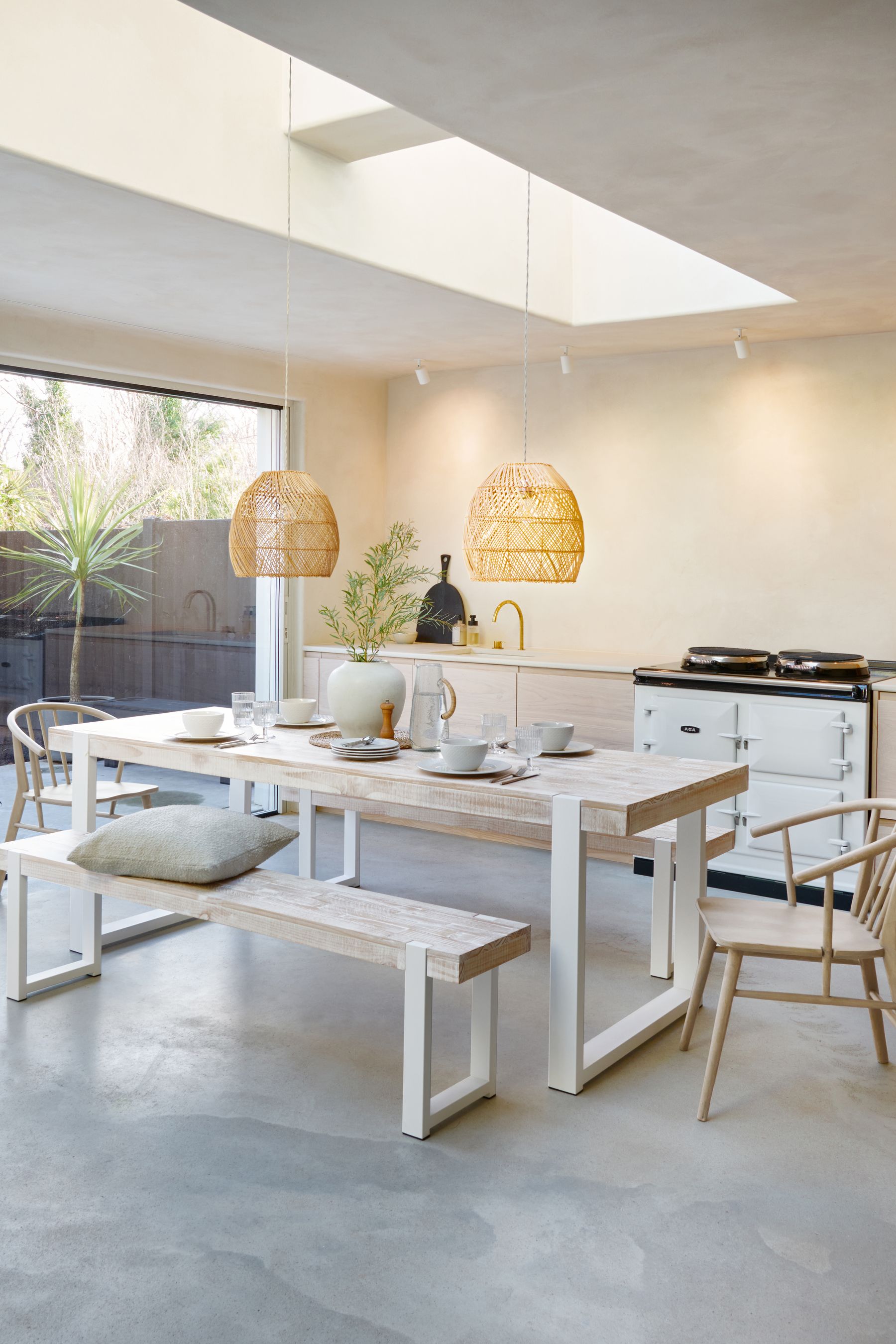 Buy Light Wood Jefferson Pine 8 Seater Dining Table and Bench Set from ...