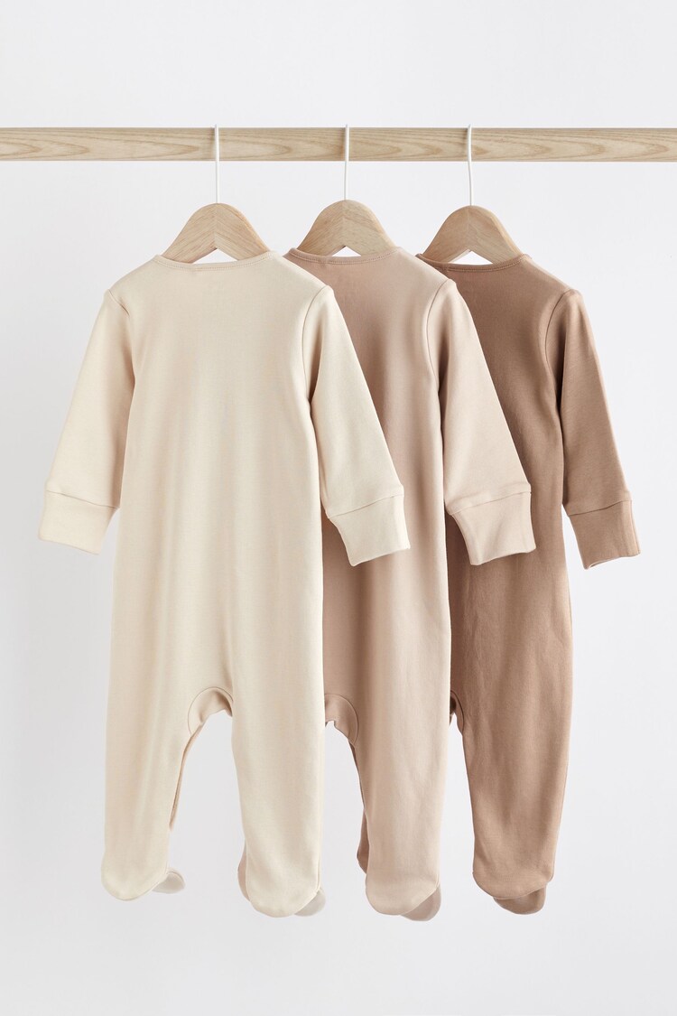 Buy Oatmeal Baby Sleepsuits 3 Pack (0-3yrs) from Next Australia