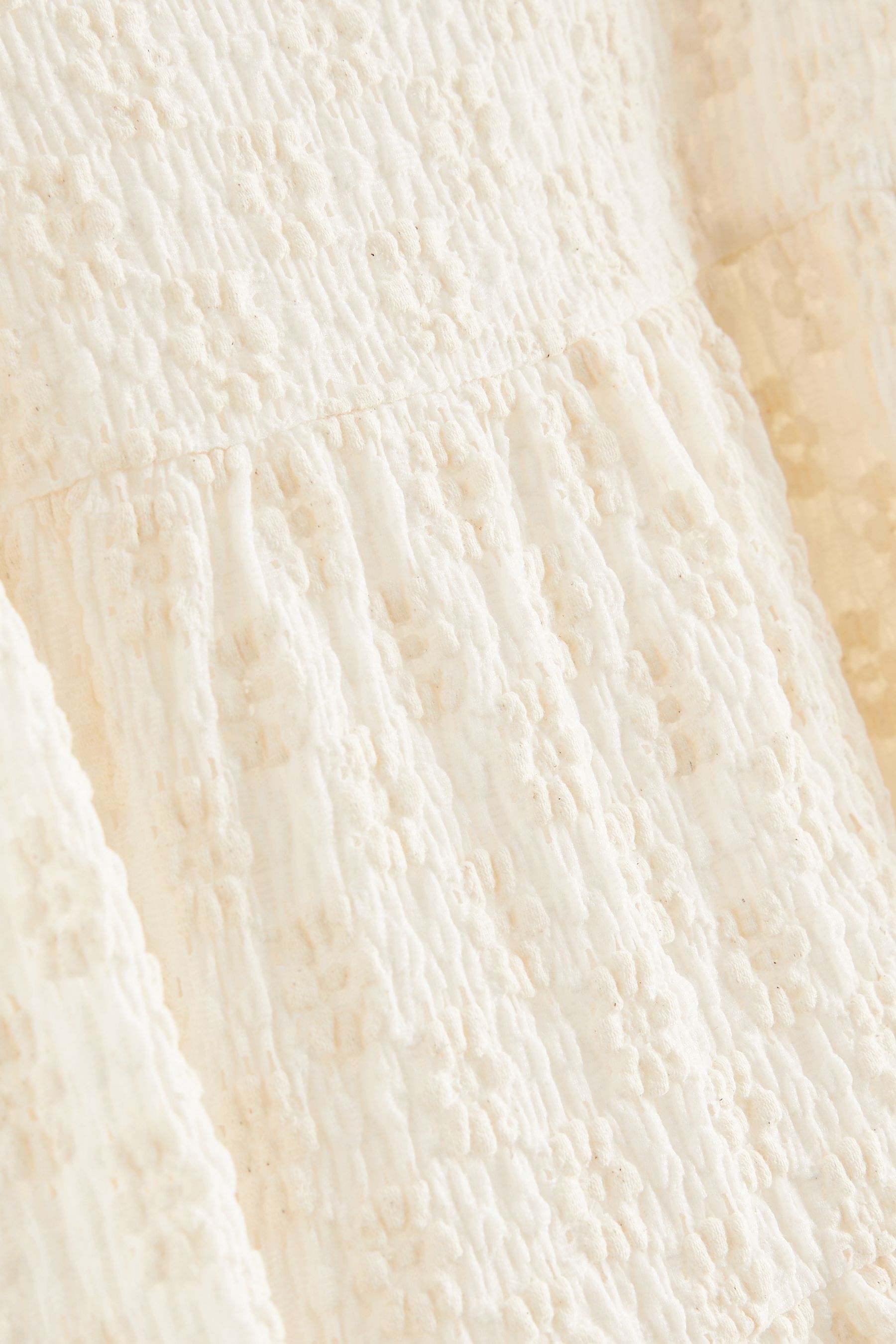 Buy Ecru White Jersey Textured Angel Sleeve Dress (3-16yrs) from the ...