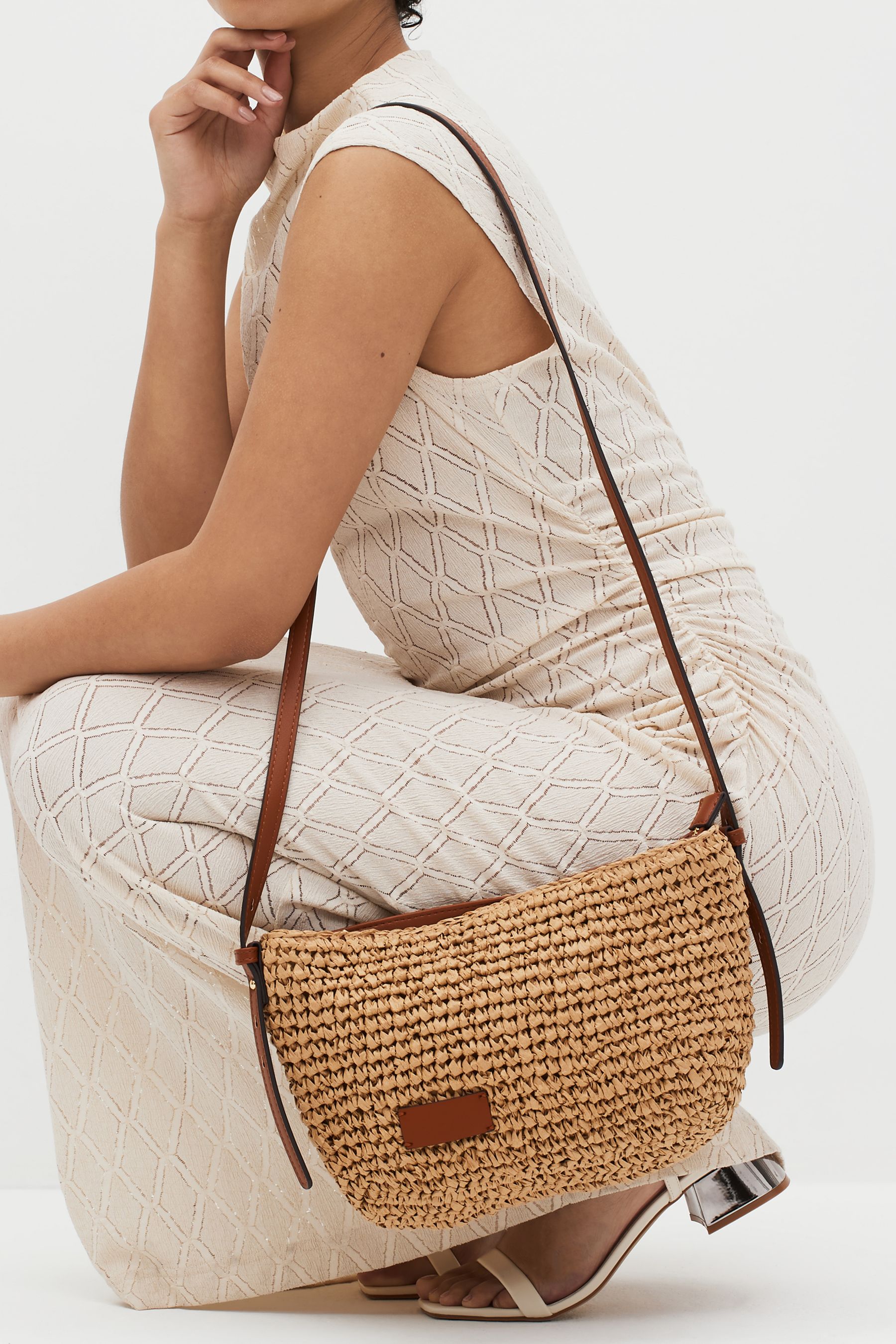 Buy Neutral Straw Cross-Body Bag from the Next UK online shop