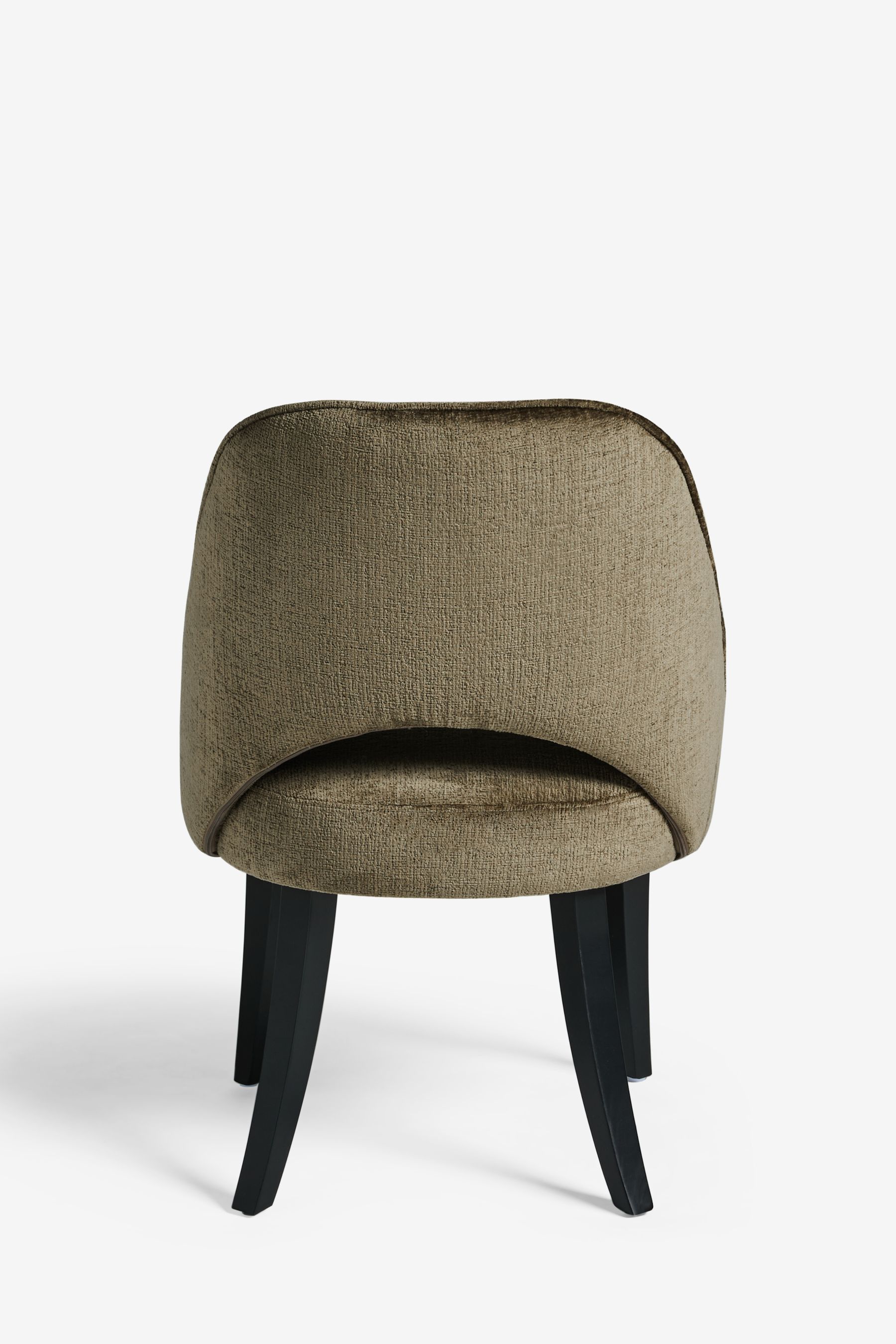 Buy Set of 2 Plush Chenille Moss Green Remi Black Leg Dining Chairs ...