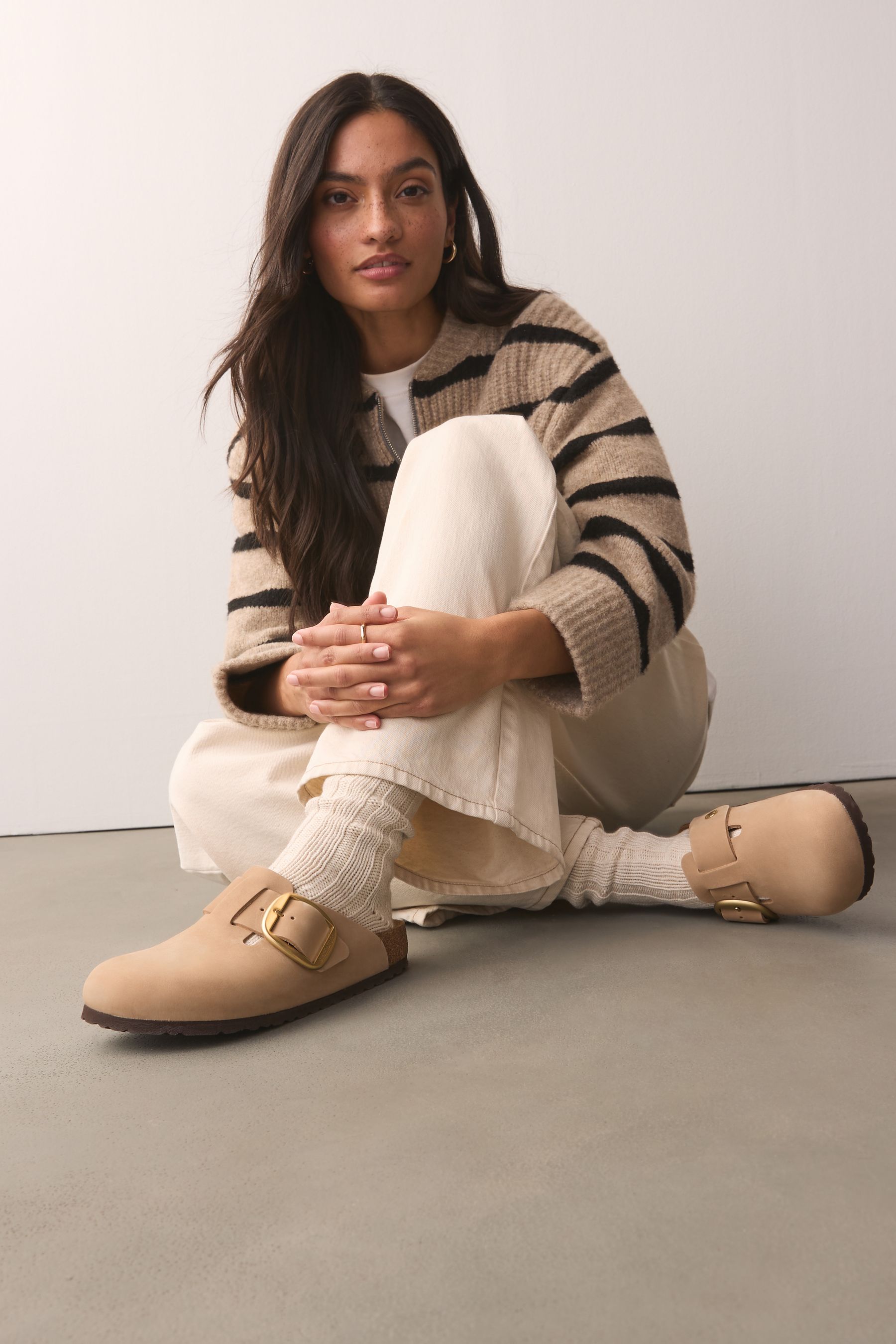 Buy Birkenstock Sand Boston Big Buckle Clogs from the Next UK online shop