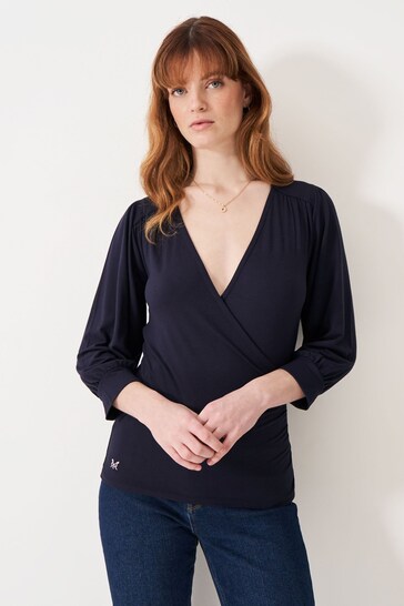 Buy Crew Clothing 3/4 Sleeve Wrap Top from the Next UK online shop