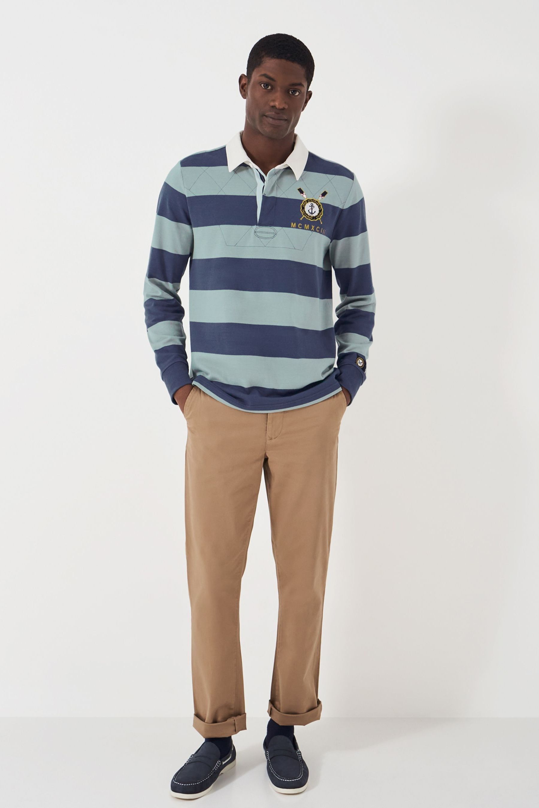 Buy Crew Clothing Blue Callington Rugby Shirt from the Next UK online shop