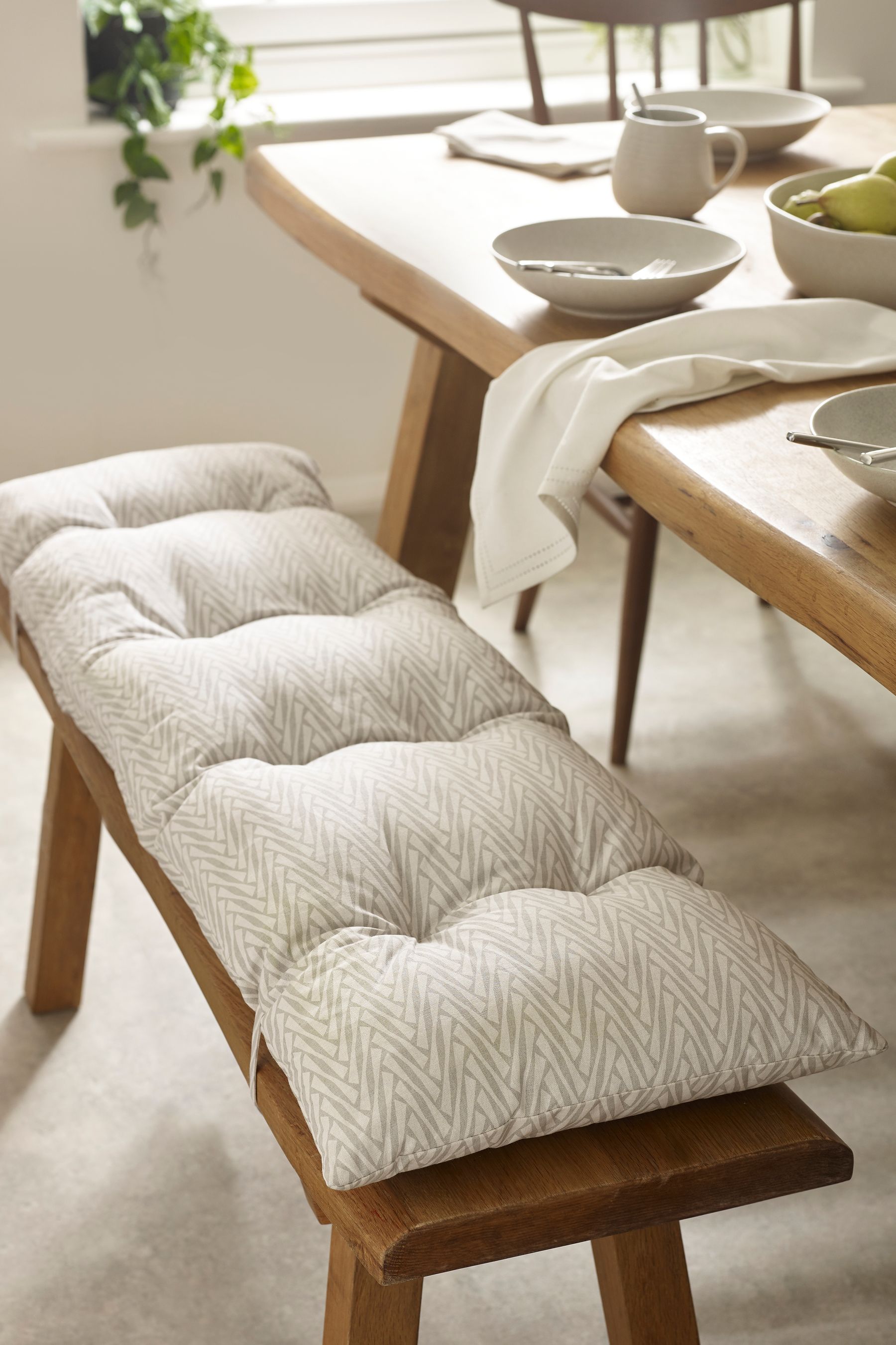 Buy Natural 100% Cotton Geo Bench Pad from the Next UK online shop