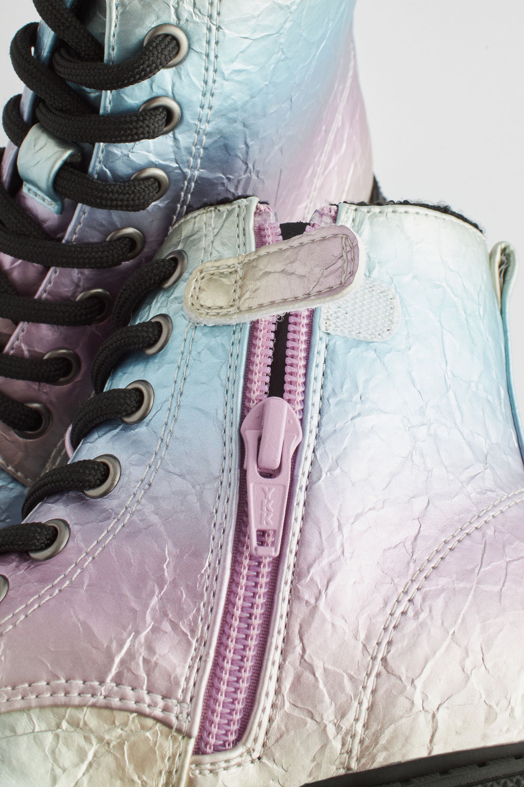Buy Rainbow Metallic Wide Fit (G) Warm Lined Lace-Up Ankle Boots from ...