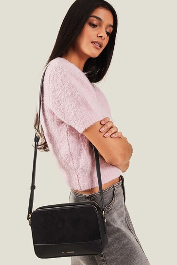 Buy Accessorize Black Suedette Classic Cross-Body Bag from the Next UK ...