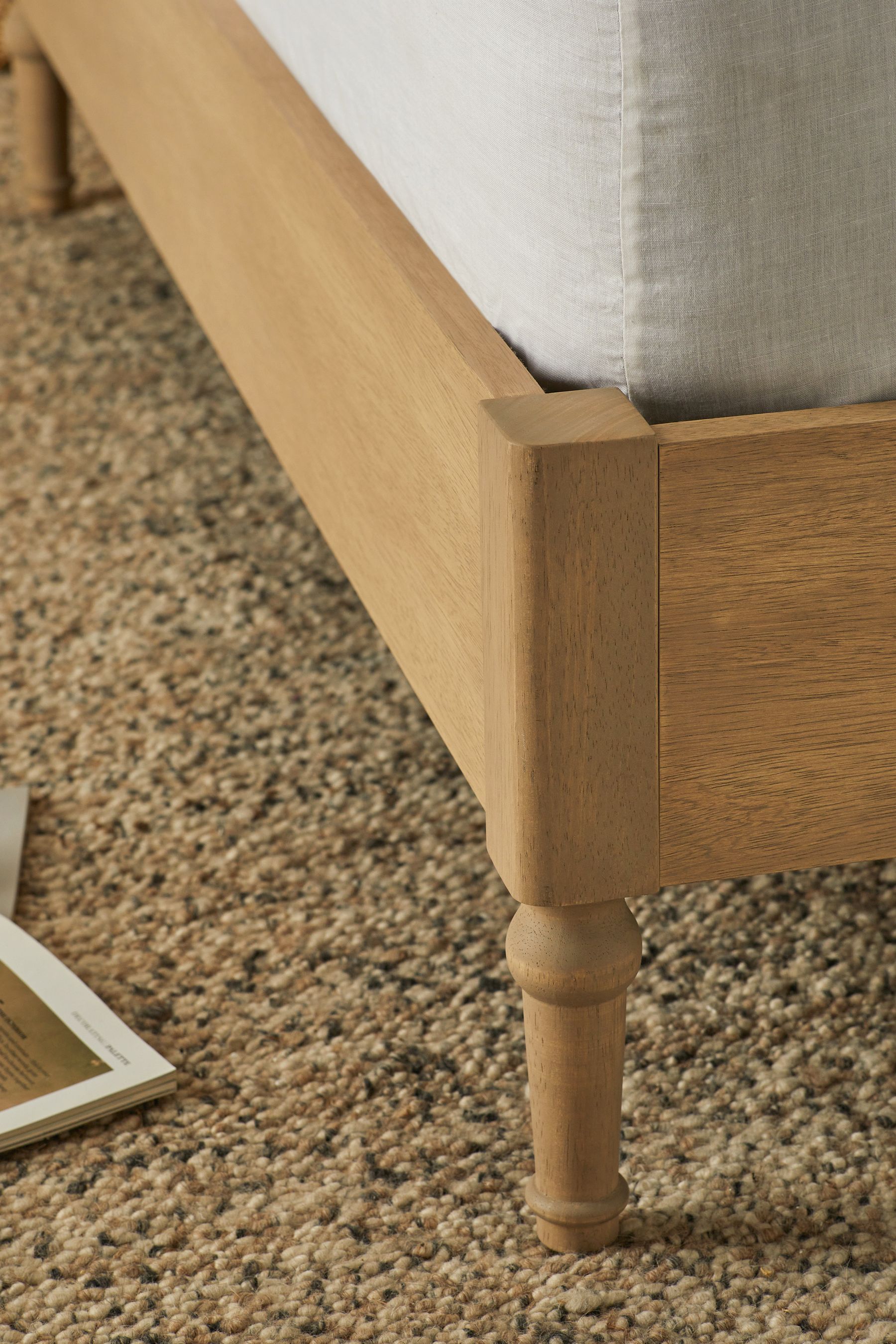 Buy Soft Texture Light Natural Rose Wood Upholstered Bed Frame from the ...