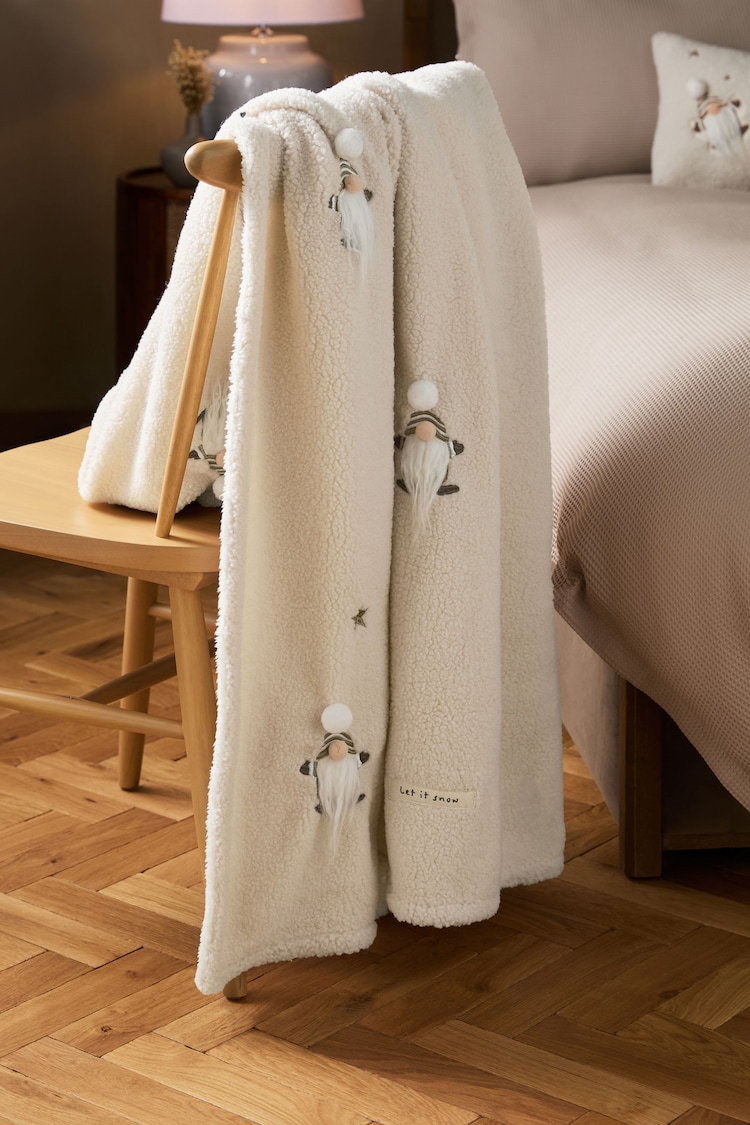 Buy Ivory Christmas Gonk Fleece Throw from the Next UK online shop