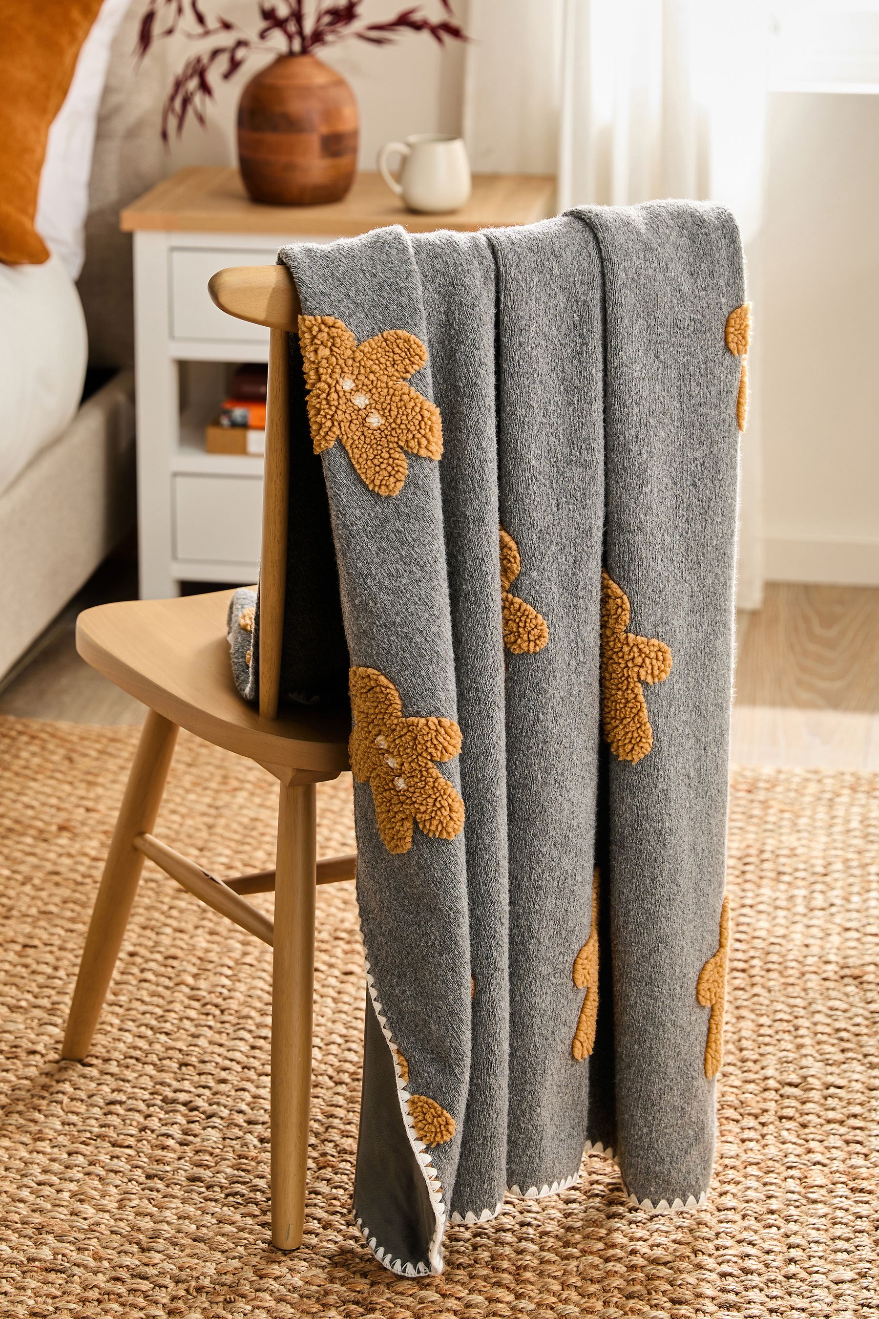 Buy Grey Christmas Gingerbread Throw from the Next UK online shop