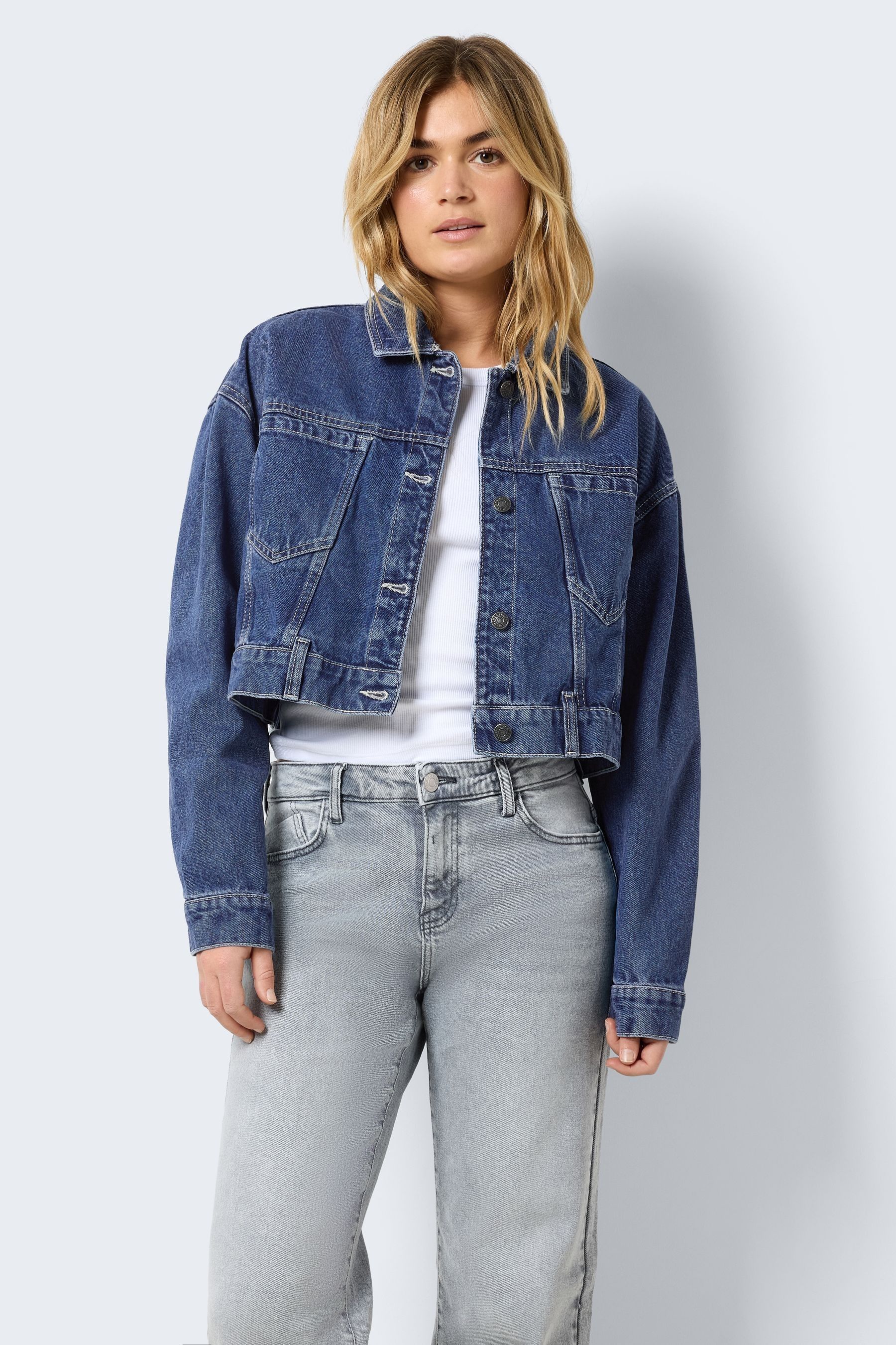 Buy NOISY MAY Blue Relaxed Fit 100% Cotton Denim Jacket from the Next ...