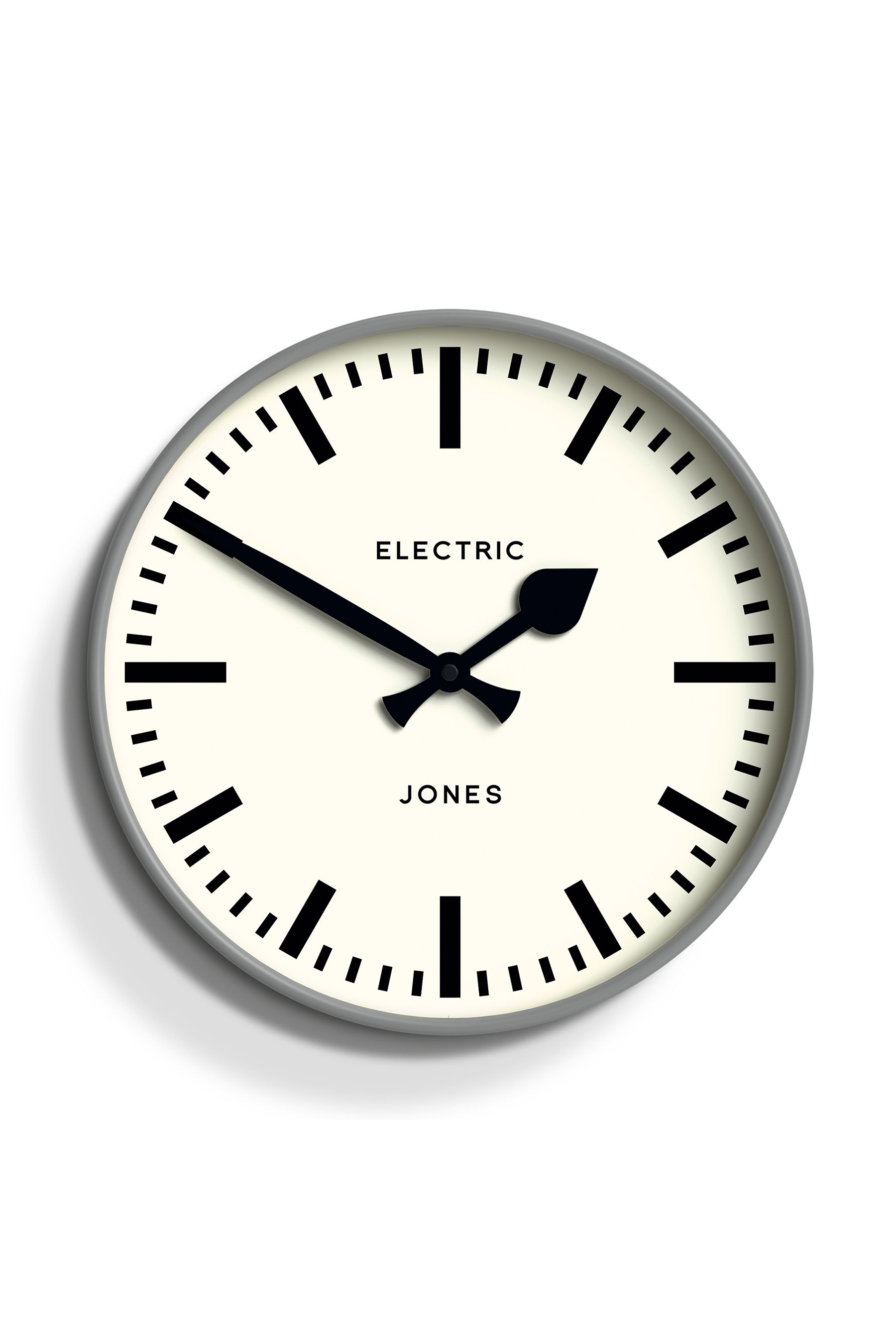 Buy Jones Clocks Grey A Contemporary Railway Dial Wall Clock from the ...