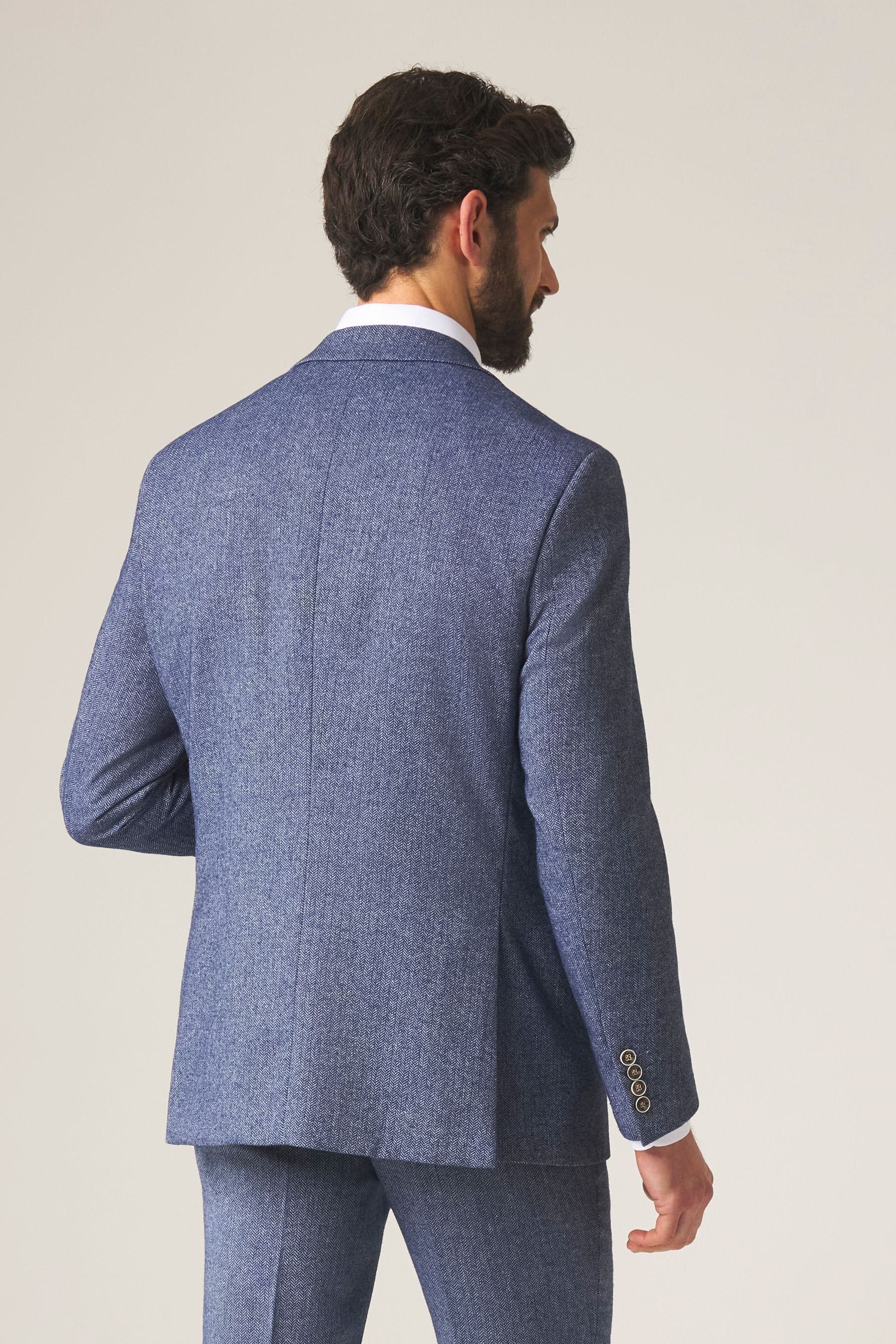 Buy Skopes Blue Jude Tweed Tailored Fit Suit Jacket from the Next UK ...