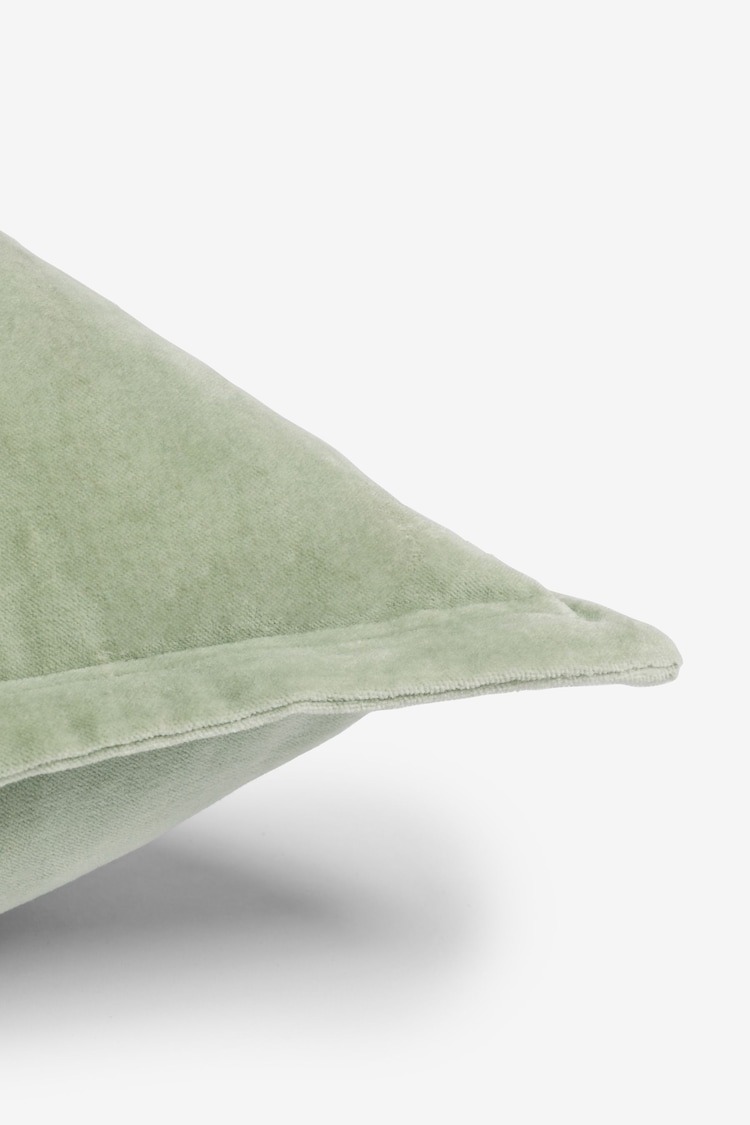 Buy French Connection Sage Green 100% Cotton Washed Velvet Cushion from ...