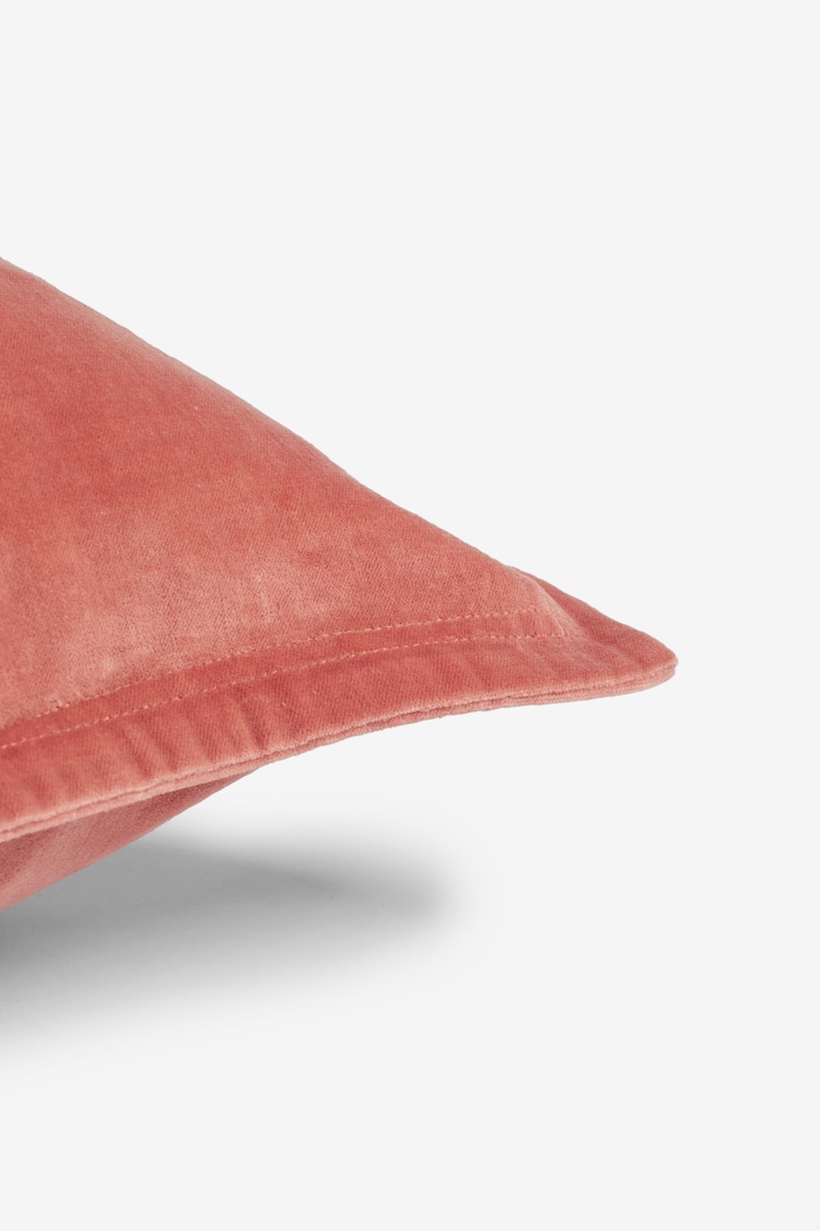 Buy French Connection Coral Pink 100% Cotton Washed Velvet Cushion from ...
