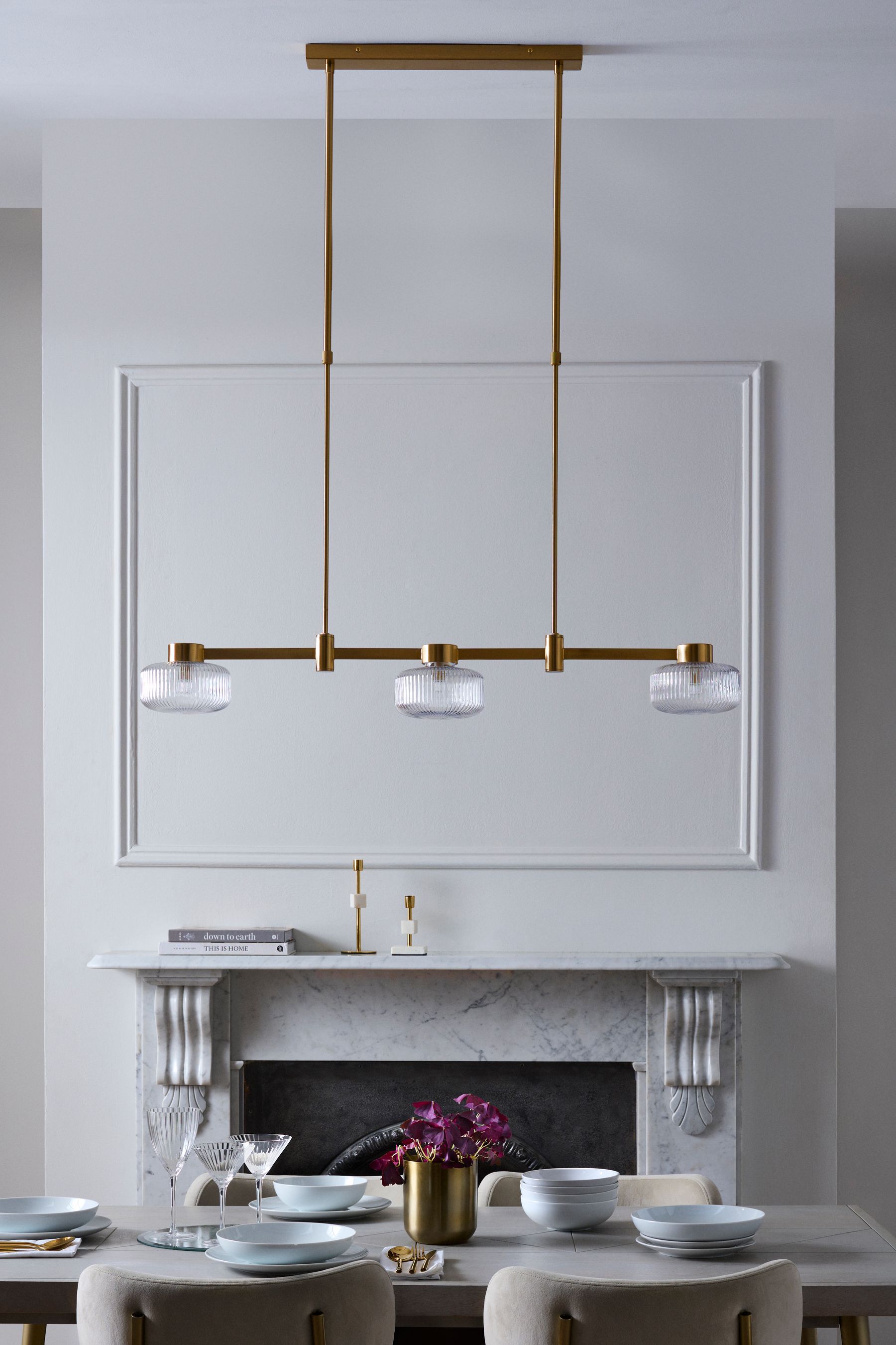 Buy Clear Lexington 3 Light Linear Pendant Ceiling Light from the Next ...