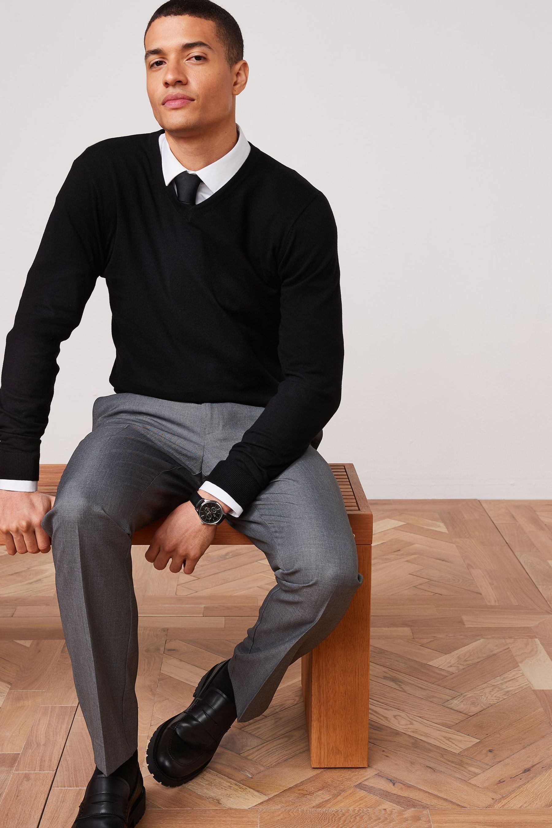 Buy Black V-Neck Regular Soft Touch Jumpers 2 Pack from the Next UK ...