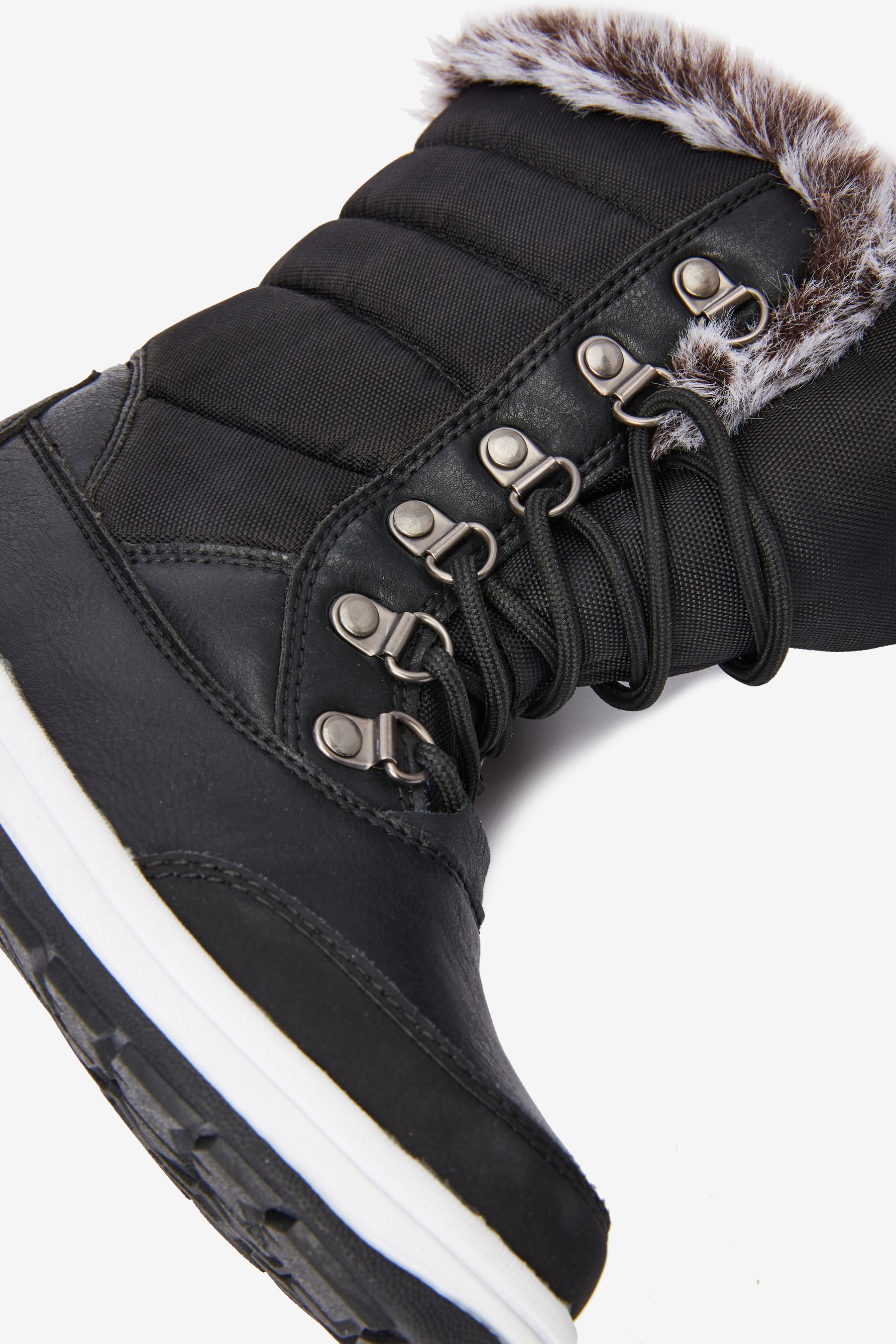 Buy Black Waterproof Warm Faux Fur Lined Snow Boots from the Next UK ...