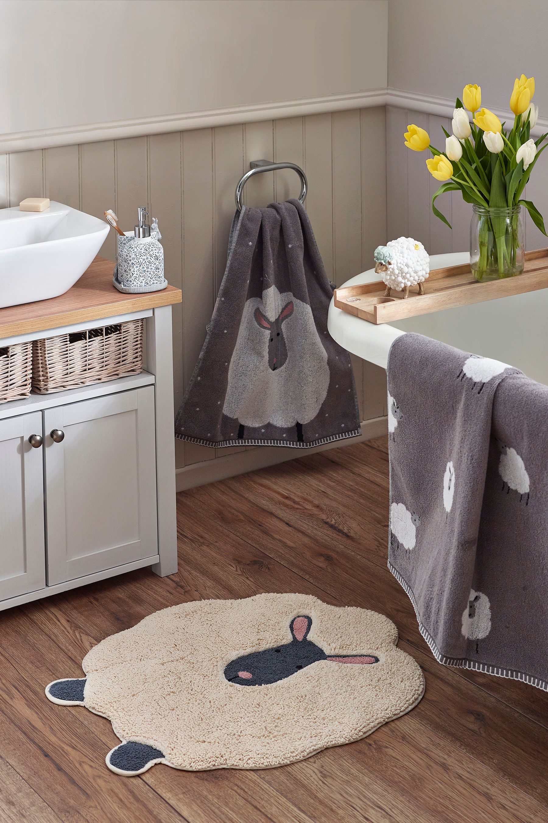 Buy Grey Sheep 100% Cotton Bath Mat from the Next UK online shop