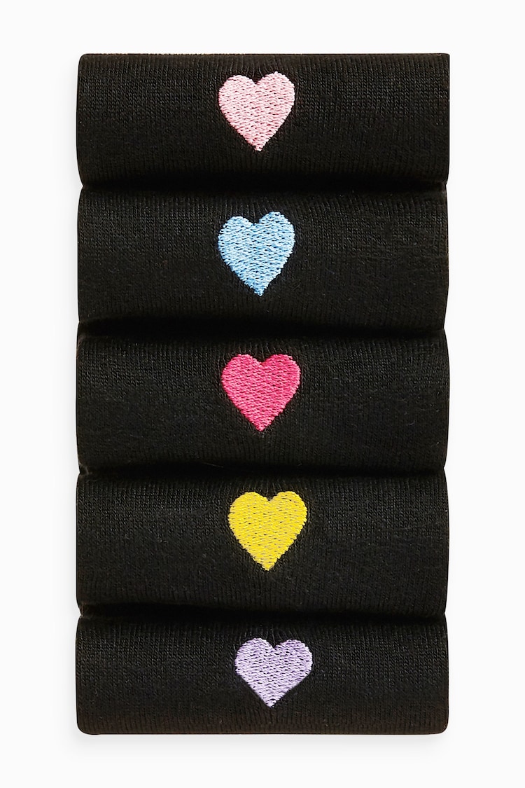 Buy Heart Embroidered Motif Ankle Socks 5 Pack from the Next UK online shop