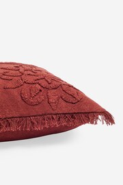 Buy French Connection Red Elmwood Distressed Tufted Cushion from the ...