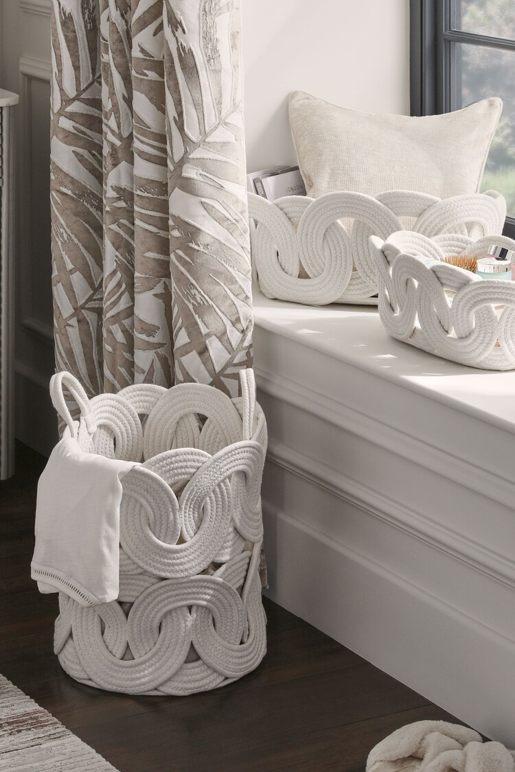 Buy White Curved Rope Single Storage Basket from the Next UK online shop