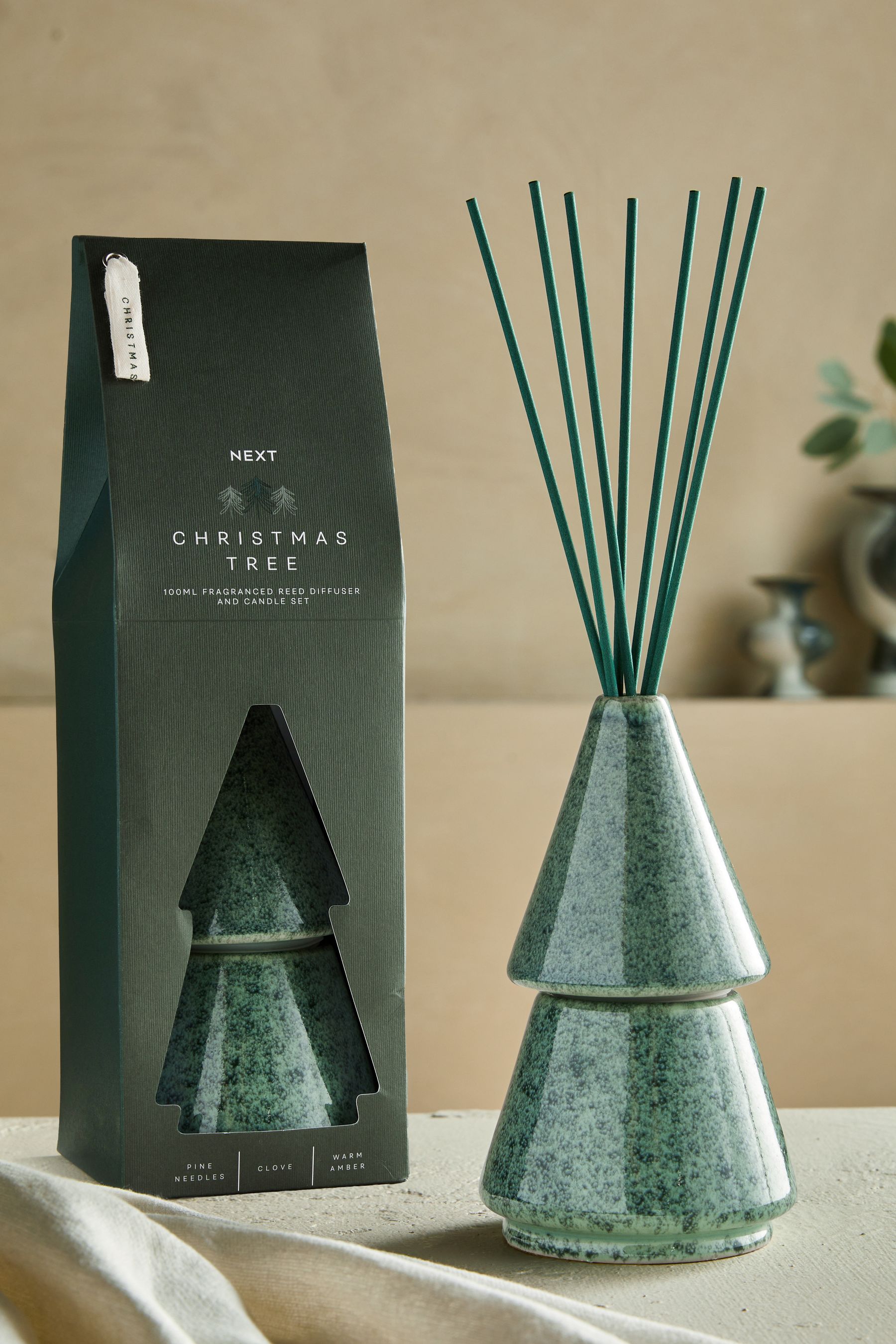 Buy Green Christmas Tree Pine and Eucalyptus Fragranced Reed Diffuser ...