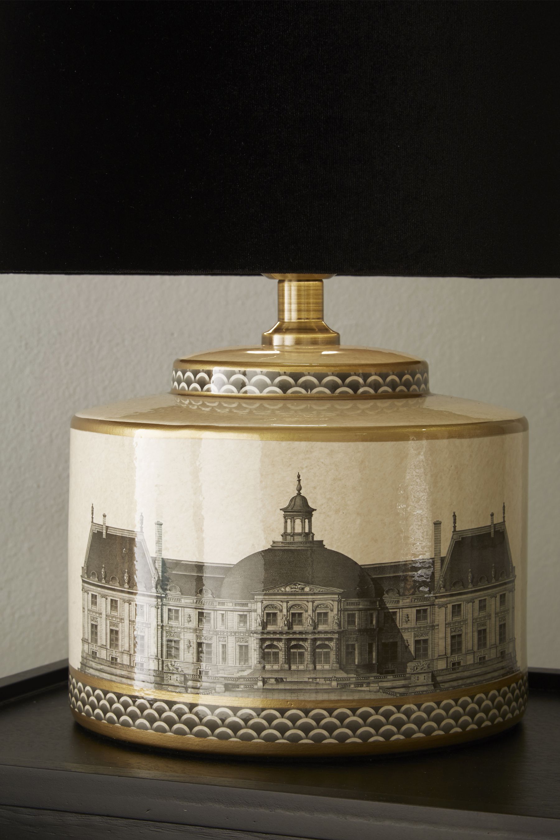 Buy Pacific Black Wren Black and Cream Print Ceramic Table Lamp from ...