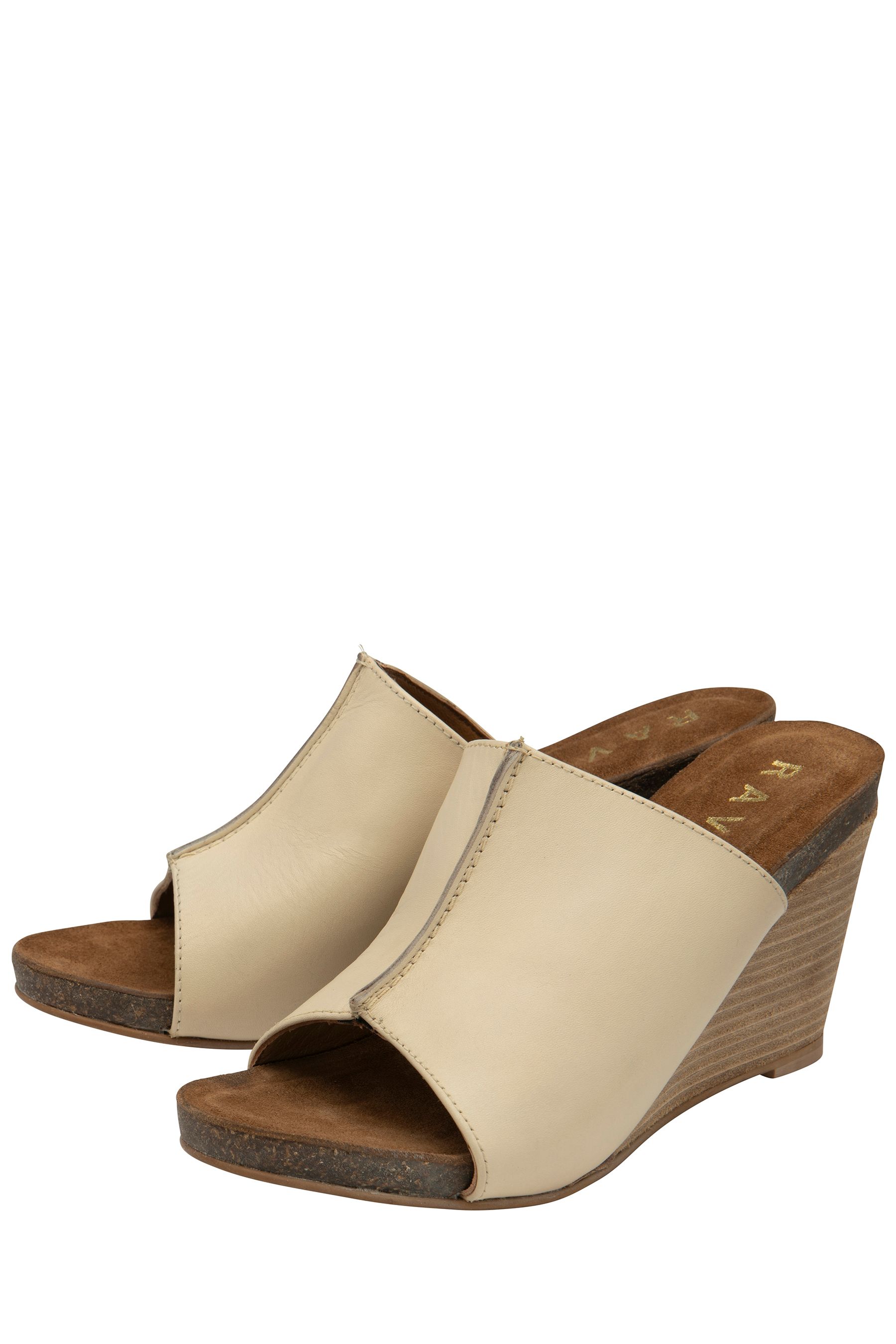 Buy Ravel Cream Leather Wedge Mule Sandals from the Next UK online shop