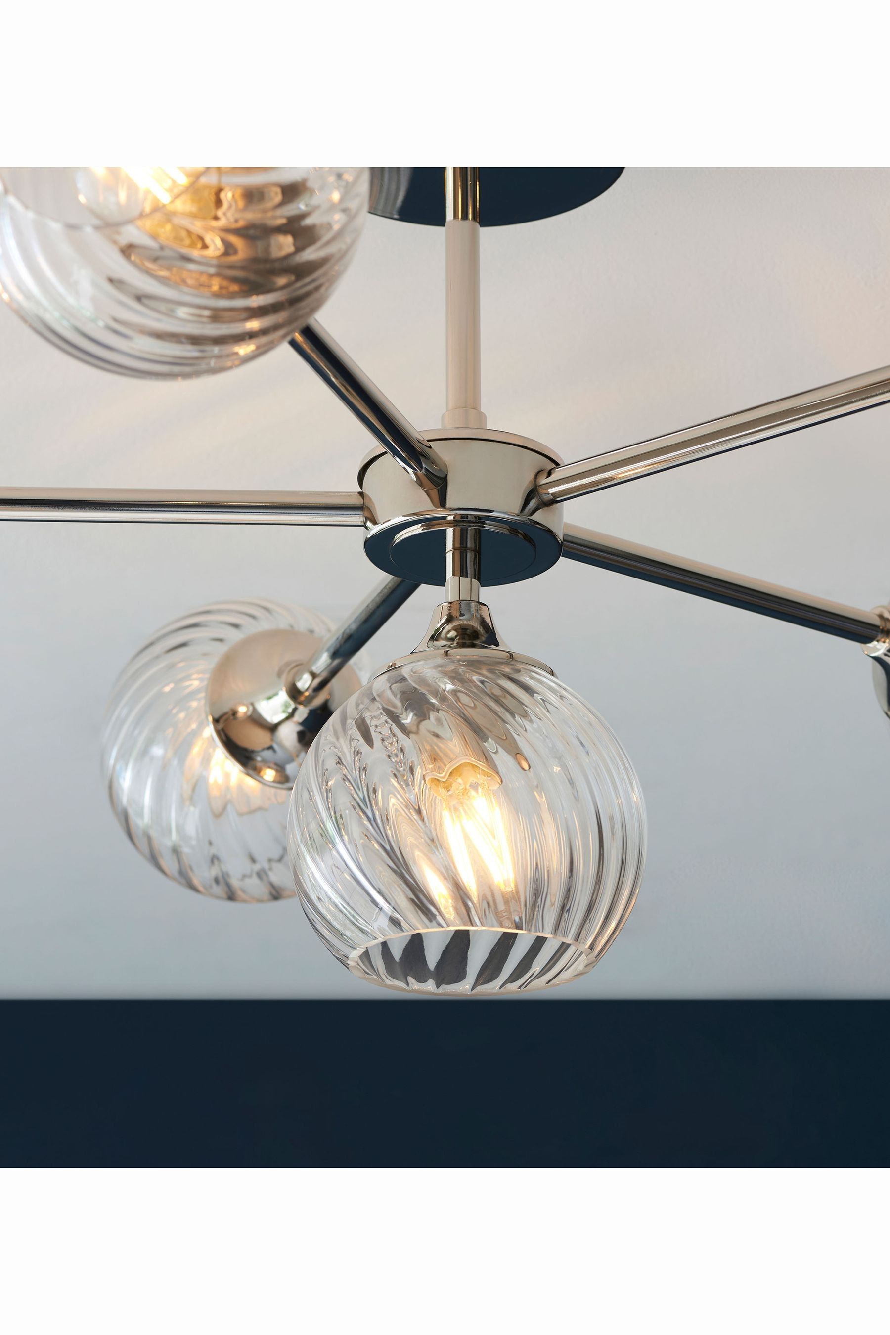 Buy Gallery Home Bright Nickel Lexi 6 Bulb Ceiling Light from the Next ...