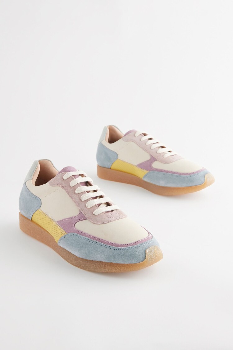 Buy Cream Forever Comfort® Leather Chunky Trainers from the Next UK ...