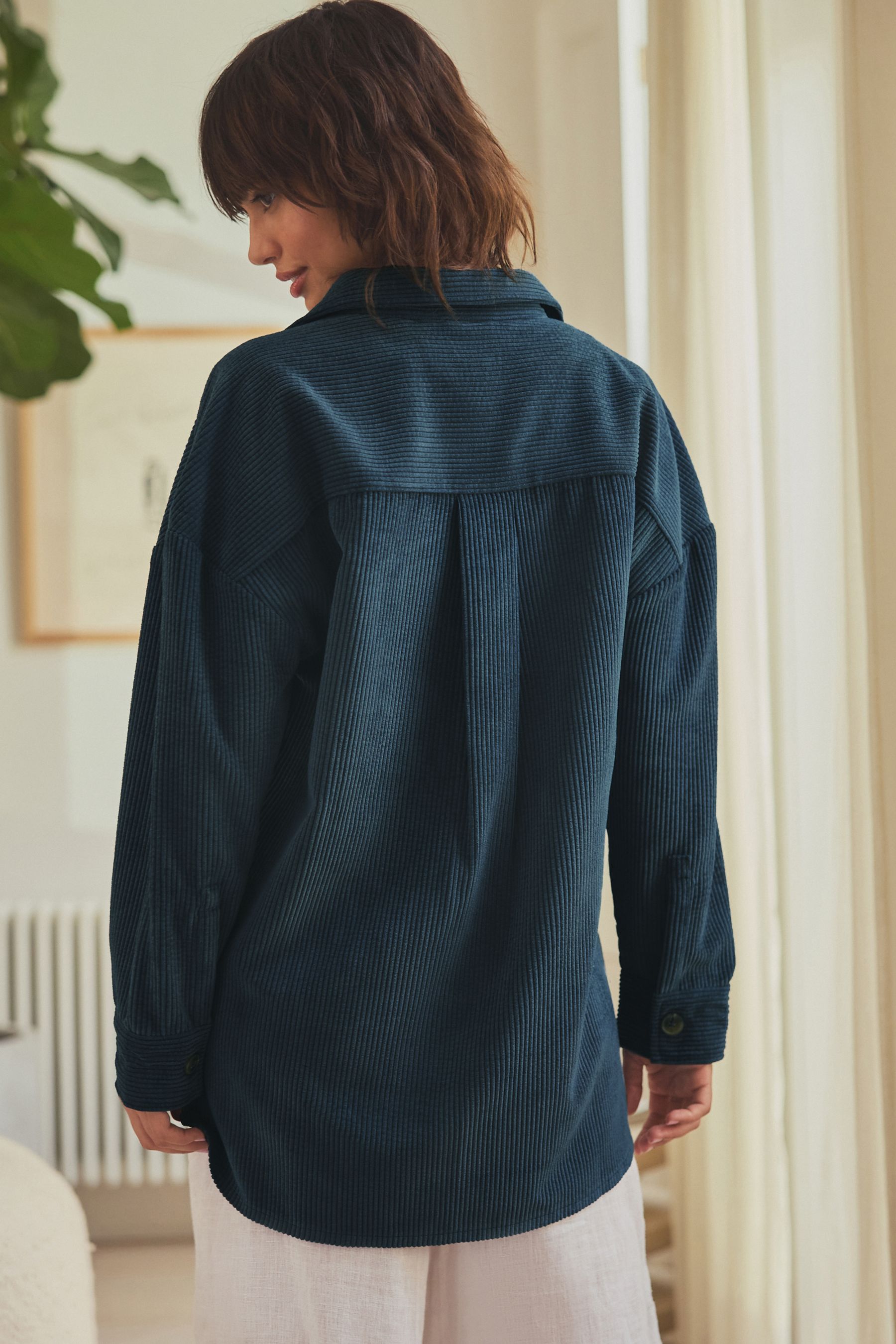Buy Navy Blue Corduroy Lightweight Shacket from the Next UK online shop