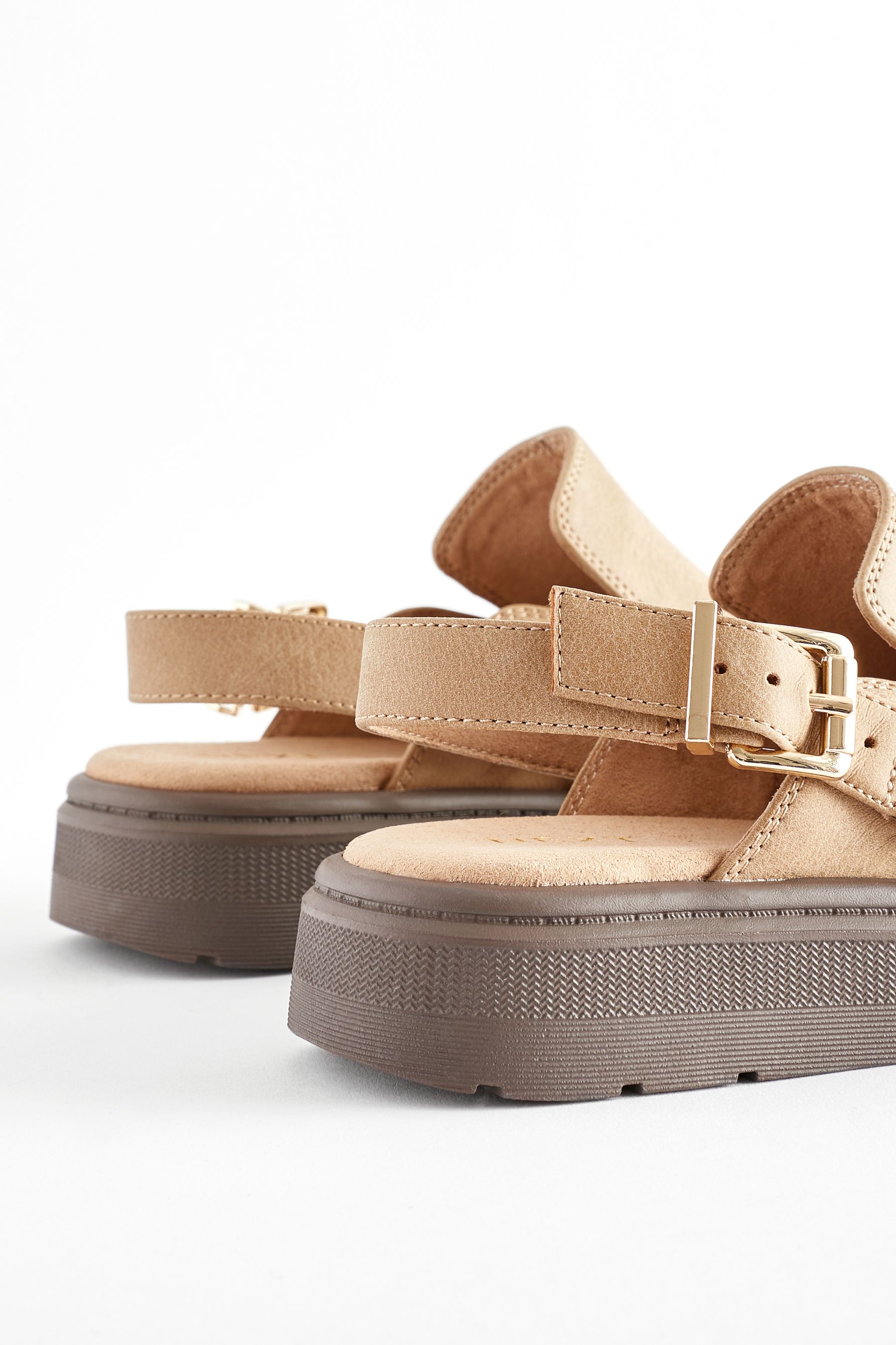 Buy Neutral Beige Adjustable Buckle Chunky Clogs from the Next UK ...
